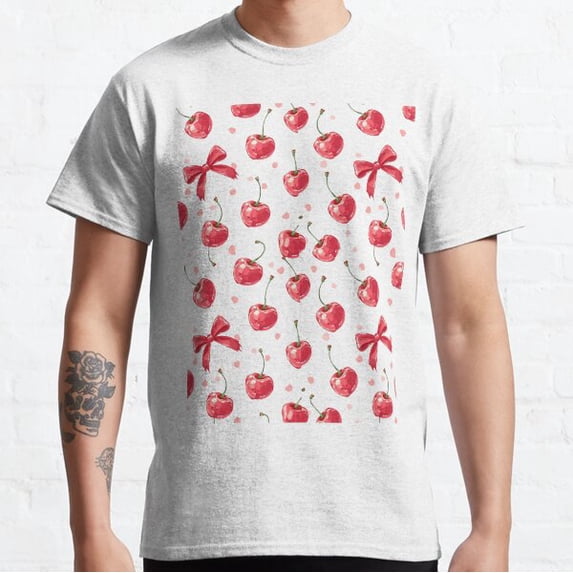 Cherry Bow Pattern Classic T-shirt - Walmart.com