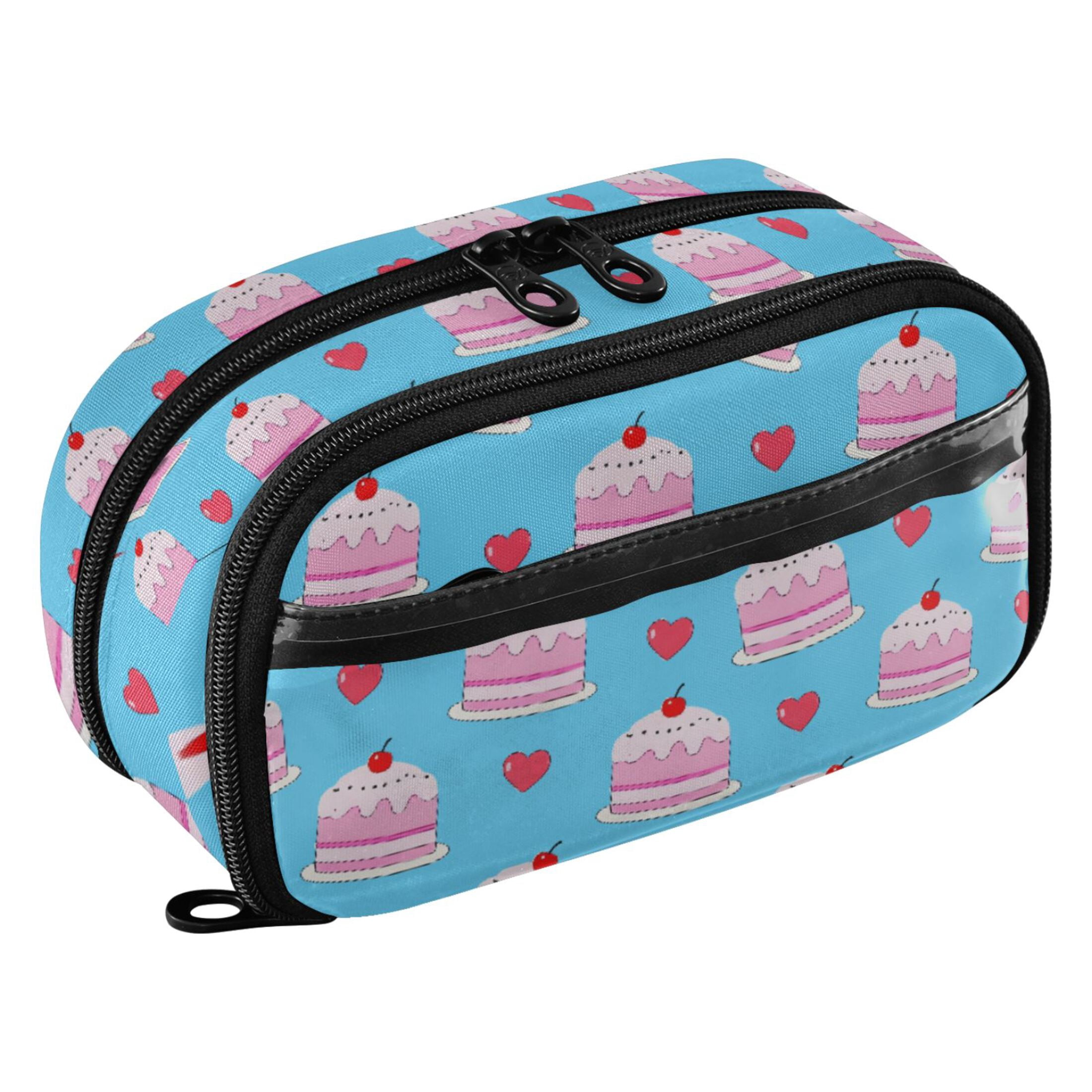 Cherry Cake Pattern PVC Pencil Case Water-Repellent Clear Window Pencil ...