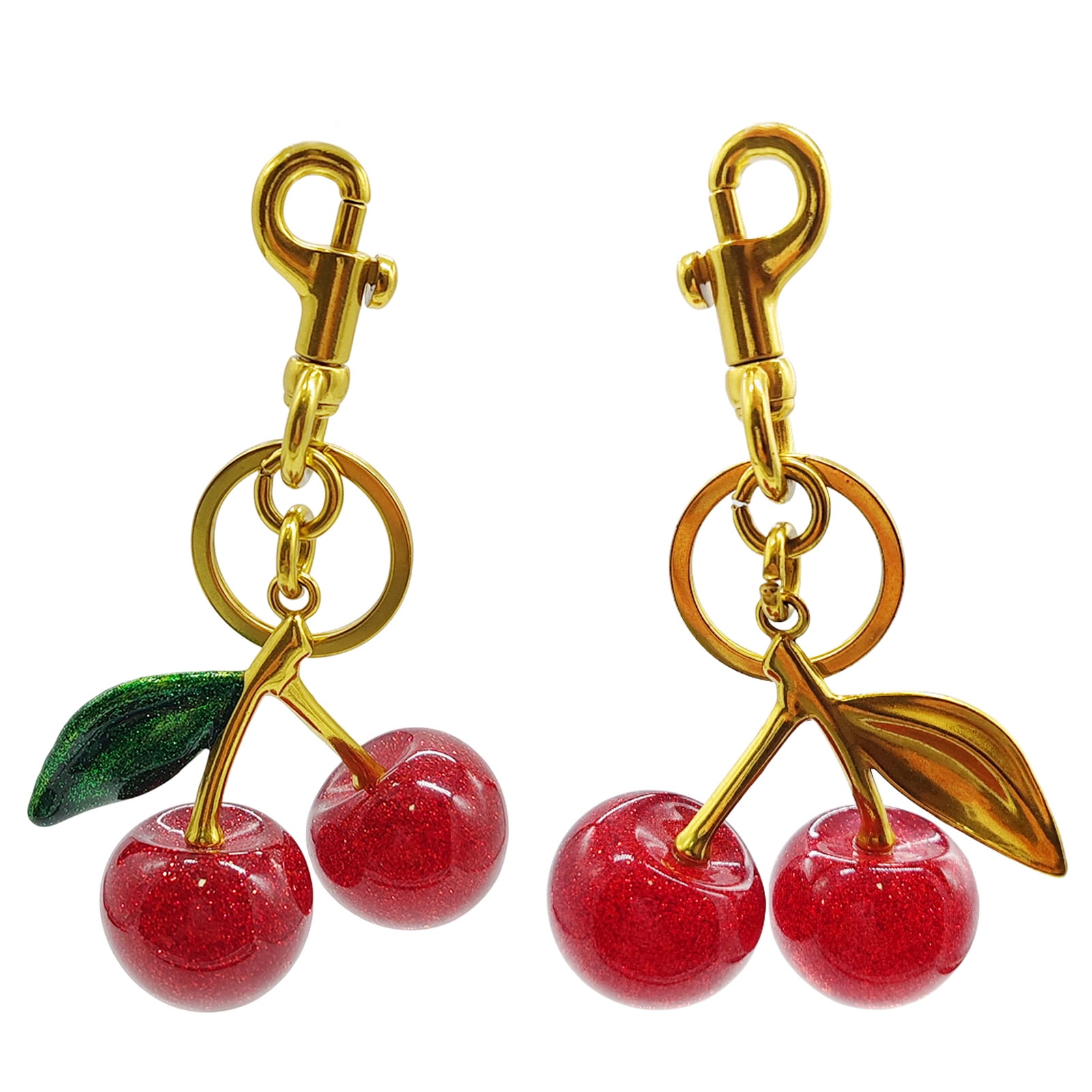 Cherry Car Keychain for Women, Cute Keychain Comes with Shiny Resin ...