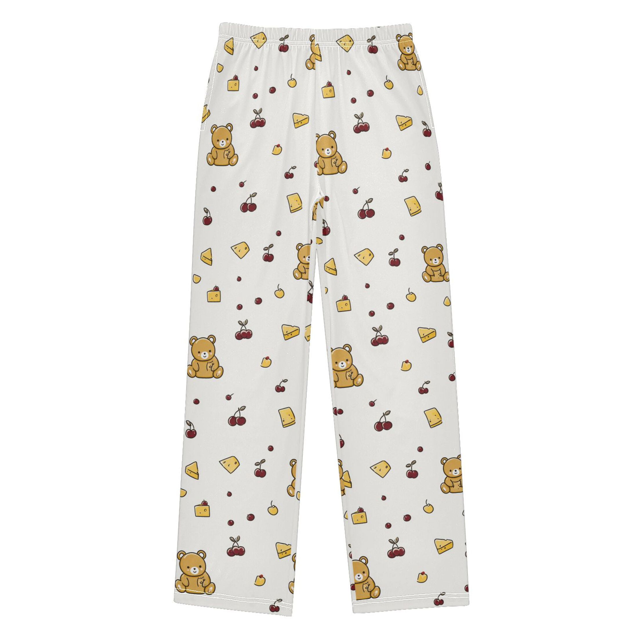 Cherry Cheese Bear Pajama Pants Soft and Lightweight Elastic Waistband ...