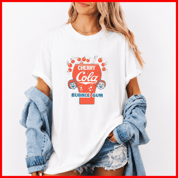 Cherry Cola Bubble Gum Retro 70s Style Graphic Gift Unisex T-Shirt, up ...