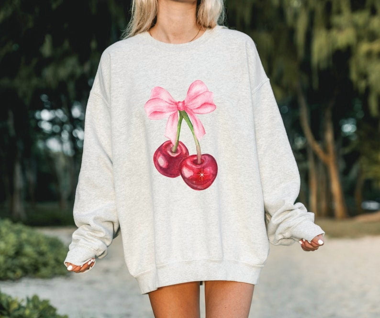 Cherry Coquette Cat Sweatshirt, Valentine's Day Shirt, Cat Mama Sweater ...