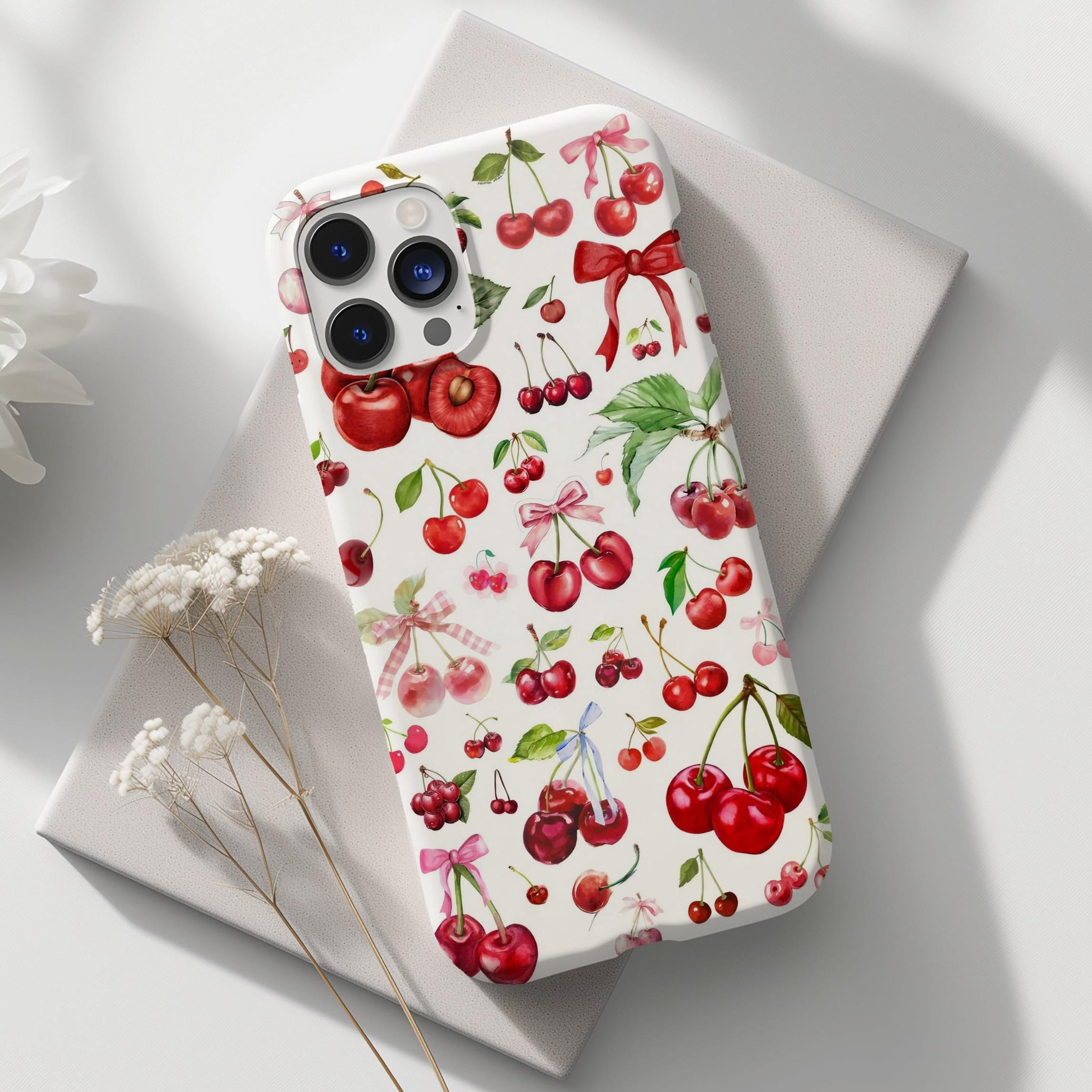 Cherry Coquette Fruit Collage Art Case for iPhone 17 to 11 Pro Max ...
