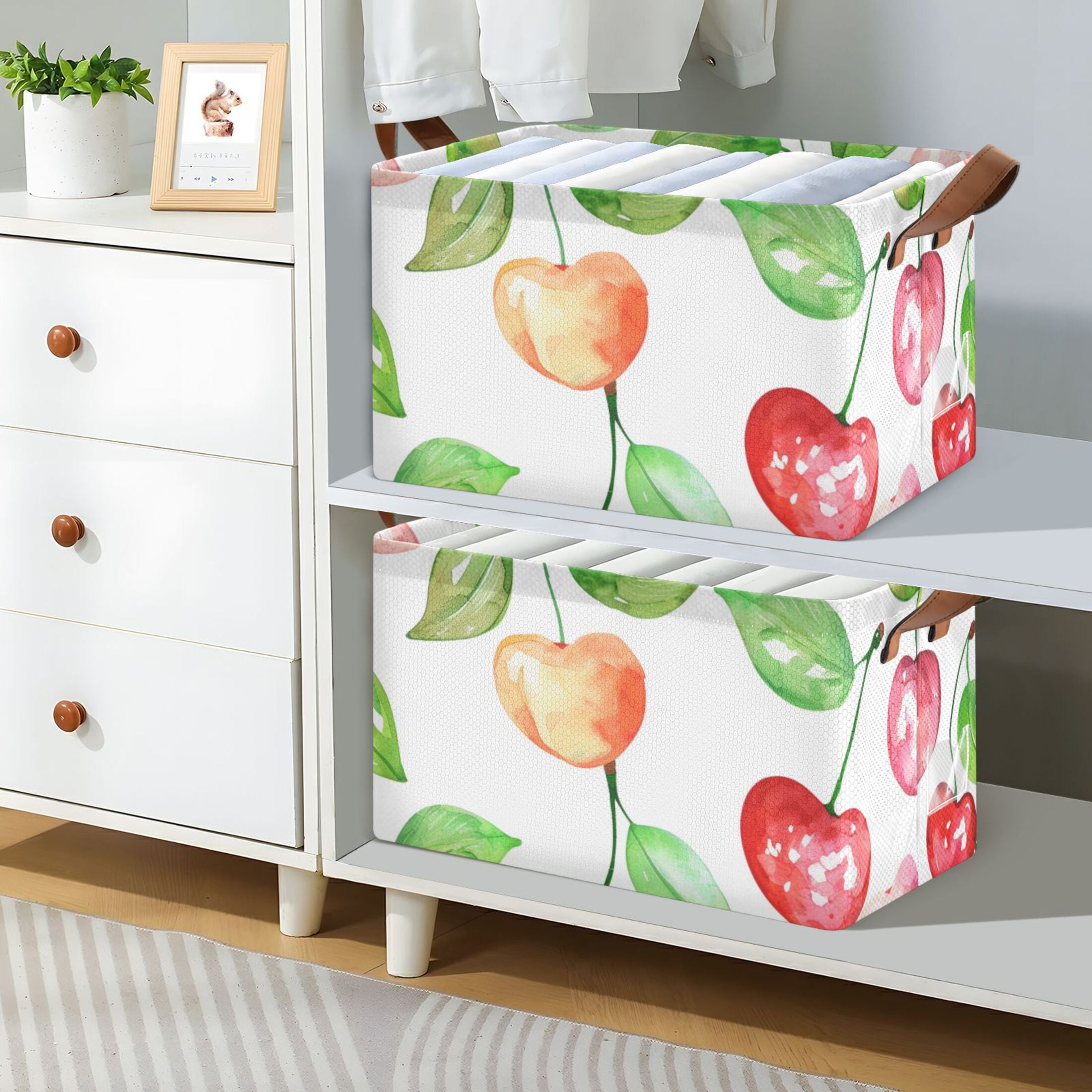 Cherry Cute Foldable Storage Large Fabric Storage Baskets Organizer ...