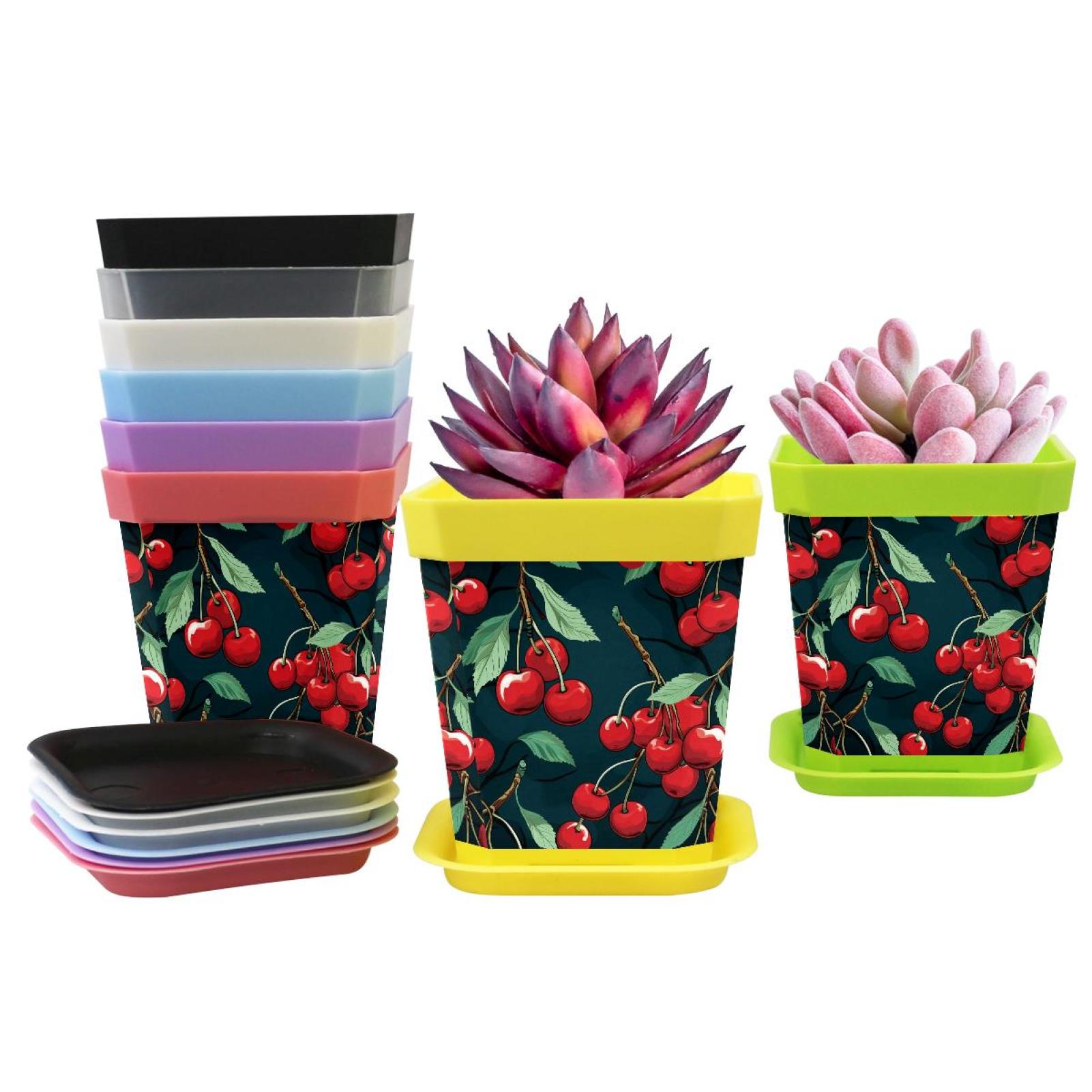 Cherry Cute Plant Pots - 2.75x3.14x1.96 in Square Planters with ...