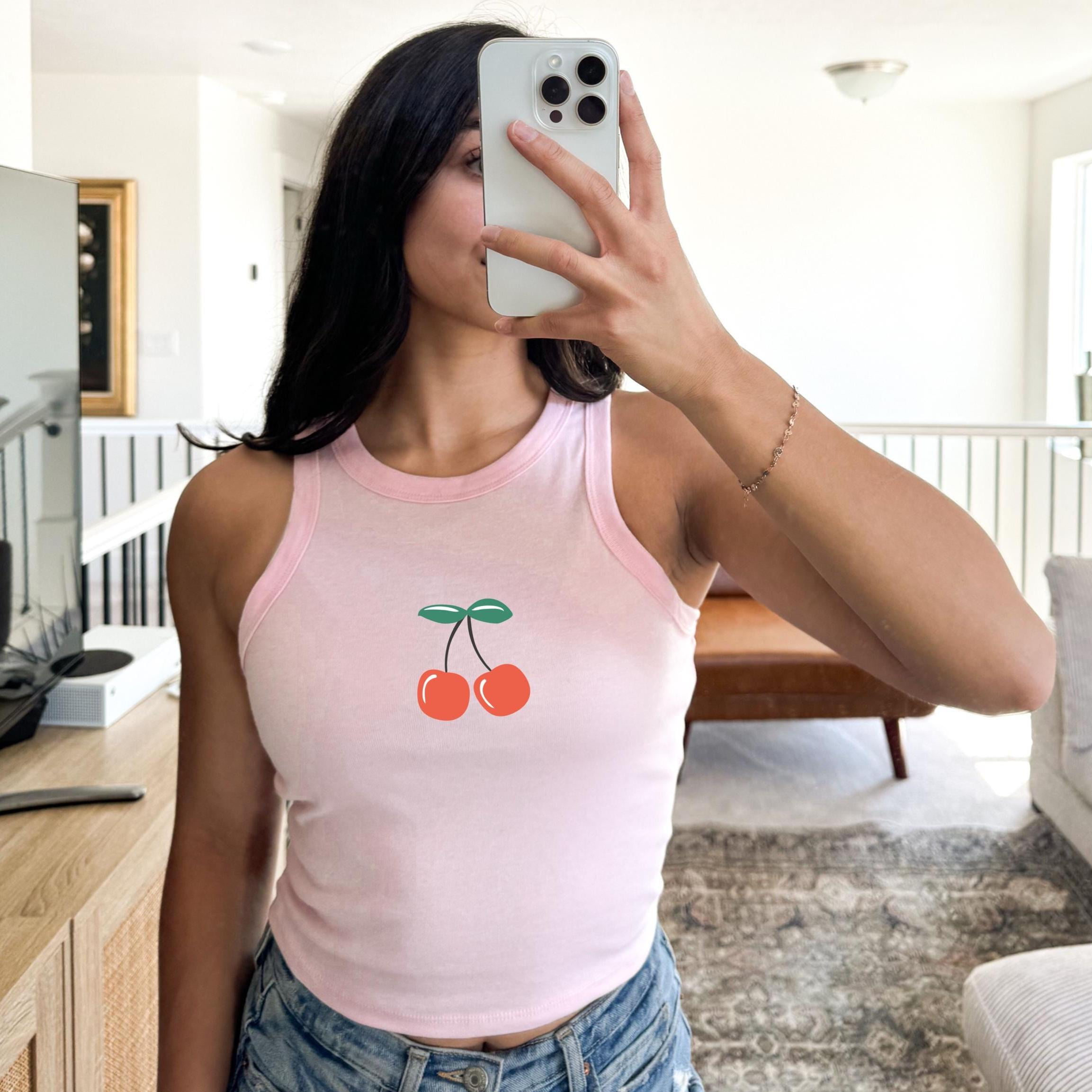 Cherry Design Racer Tank Top - Summer Style, Cute Womens Top, Casual ...