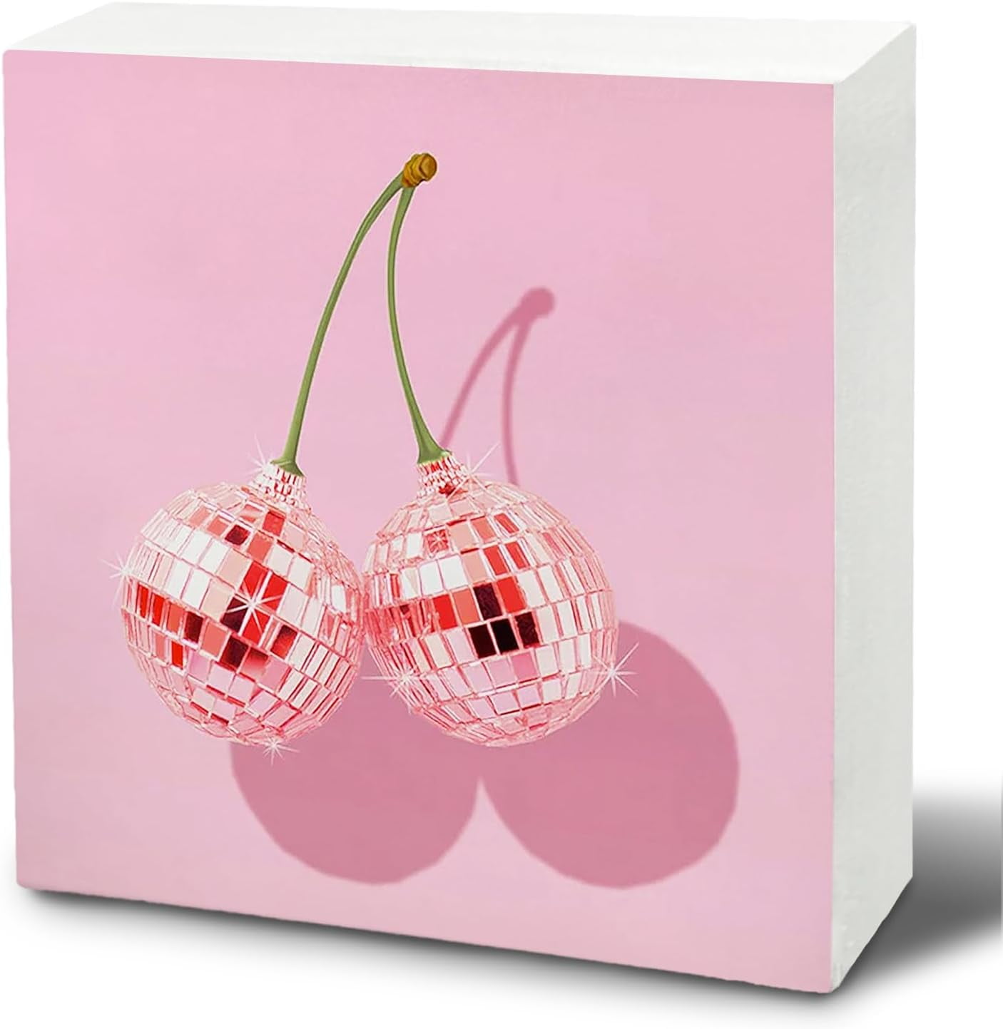 Cherry Disco Ball Decor - Preppy Funky Pink Cherry Disco Ball Wood ...
