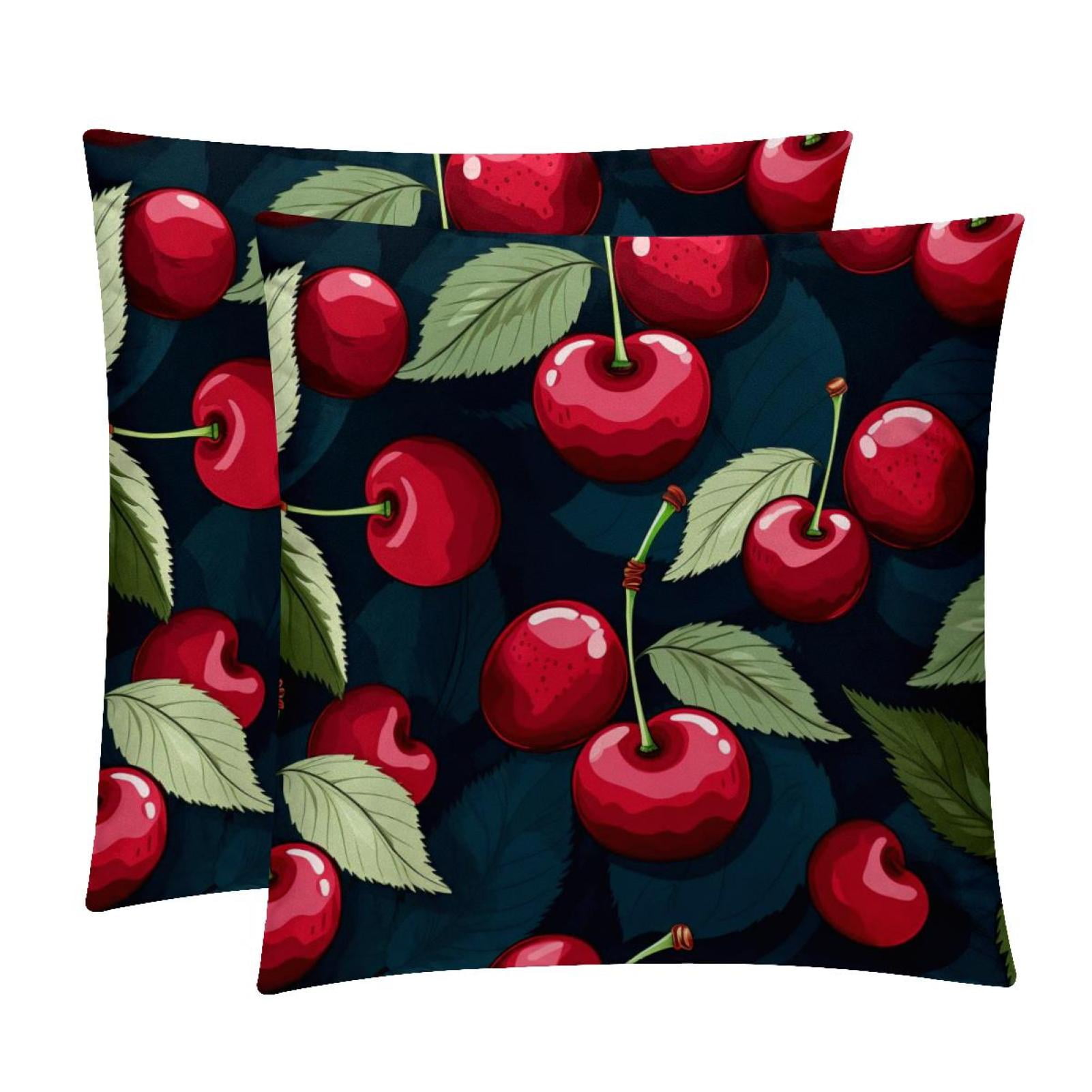 Cherry Exclusive Velvet Throw Pillow Inserts Set of 2 with Unique ...