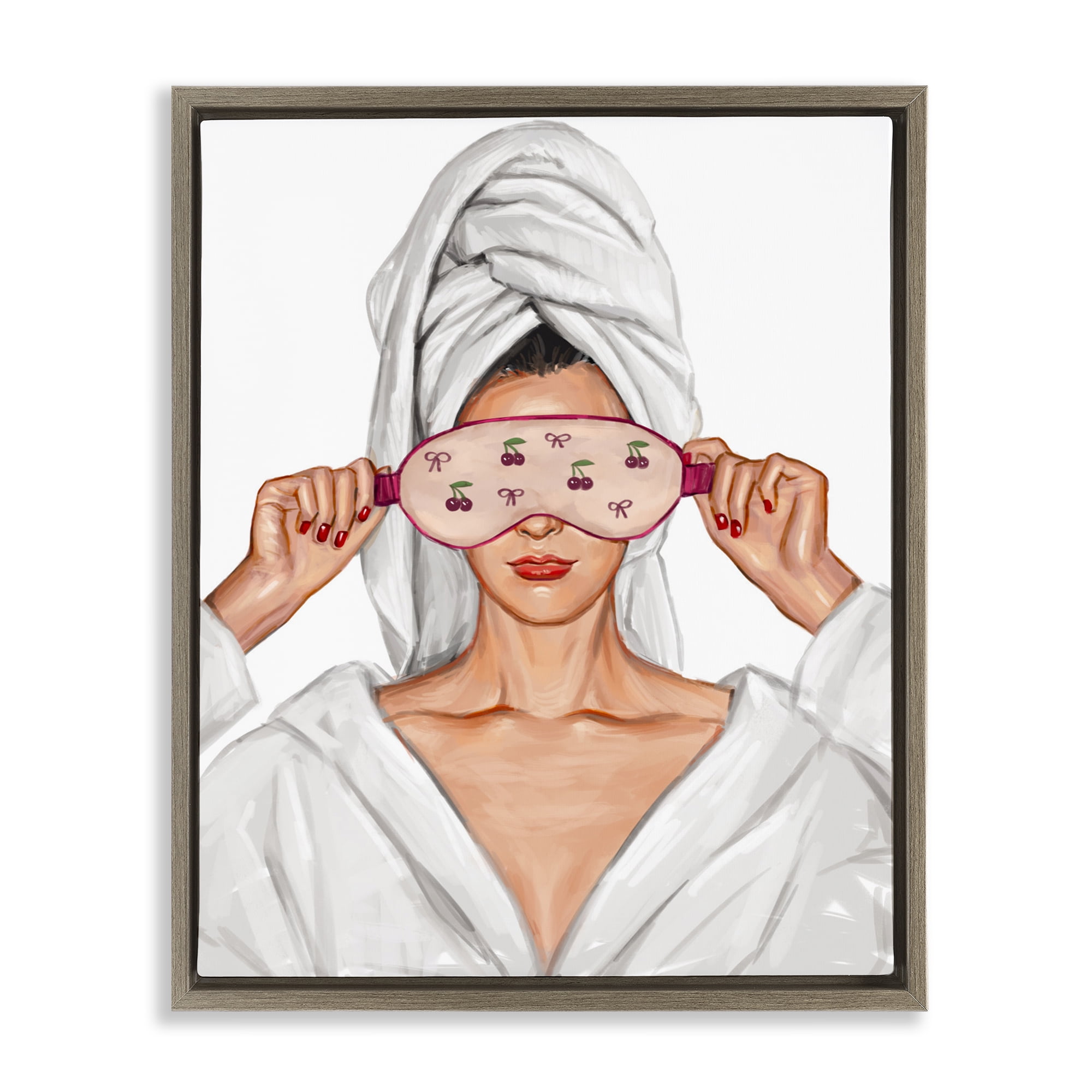 Cherry Eye Mask Fashionista Brown Framed Floater Canvas Wall Art ...