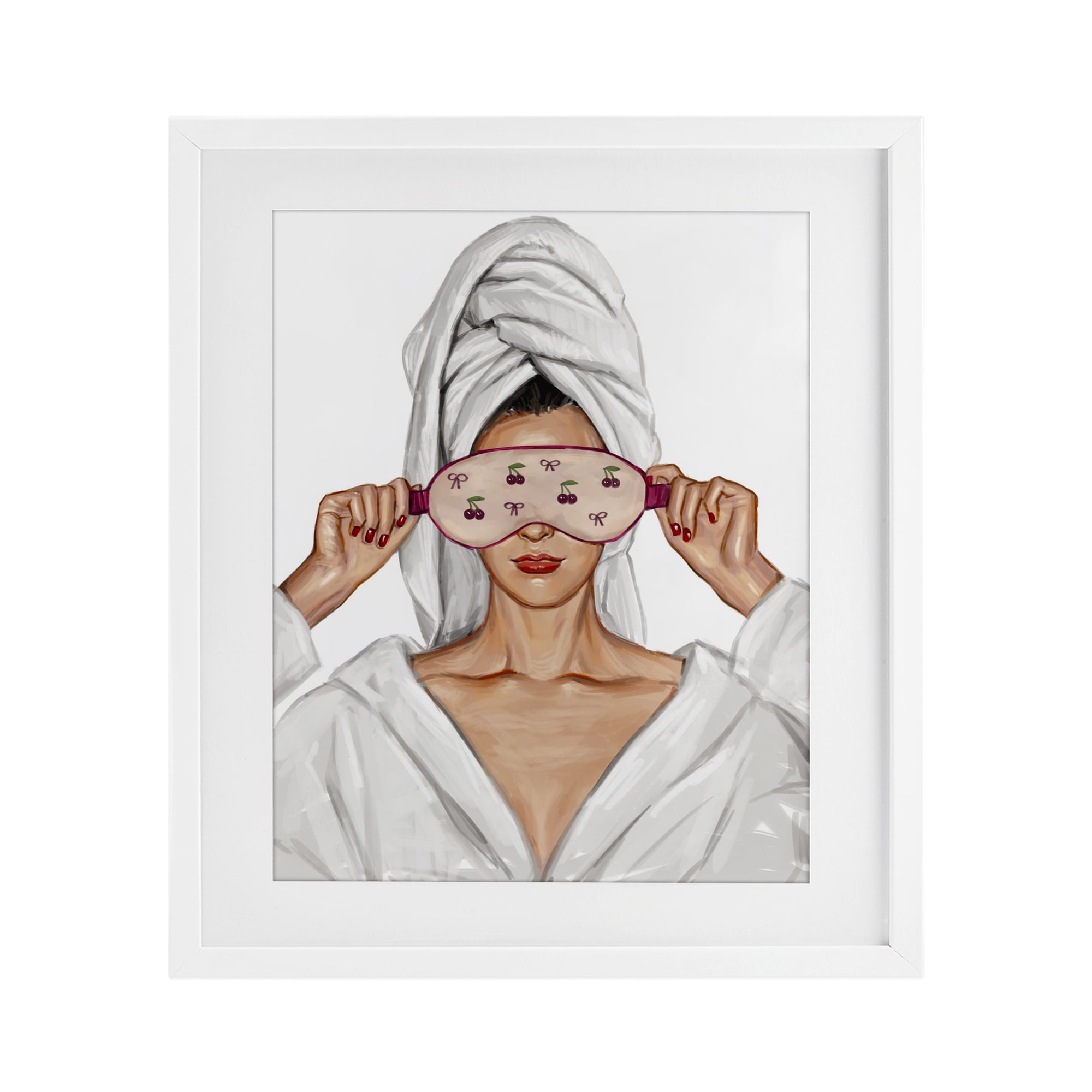 Cherry Eye Mask Fashionista White Framed Print Under Glass, design by ...