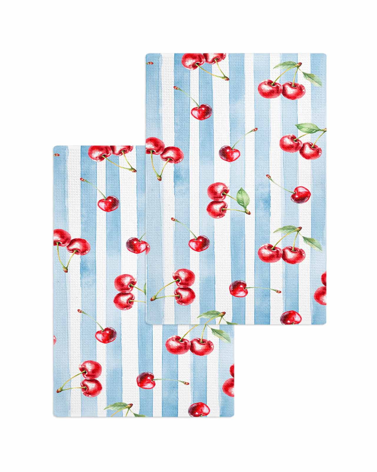 Cherry Farmhouse Kitchen Dish Towels for Drying Dishes Set of 2, Spring ...