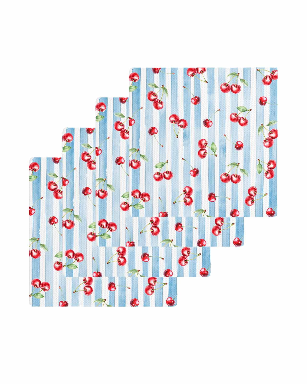 Cherry Farmhouse Kitchen Dish Towels for Drying Dishes Set of 4, Spring ...