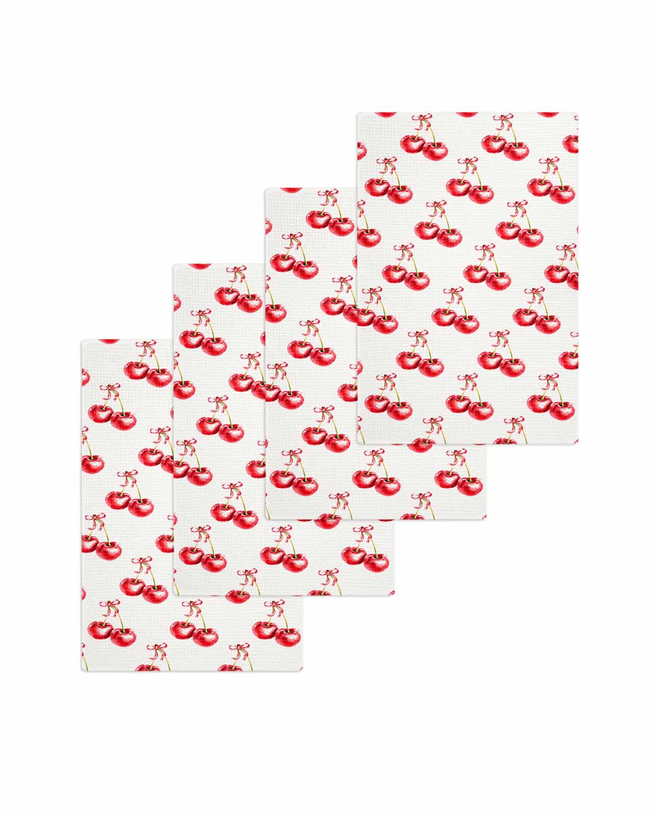 Cherry Farmhouse Kitchen Dish Towels for Drying Dishes Set of 4, Spring ...