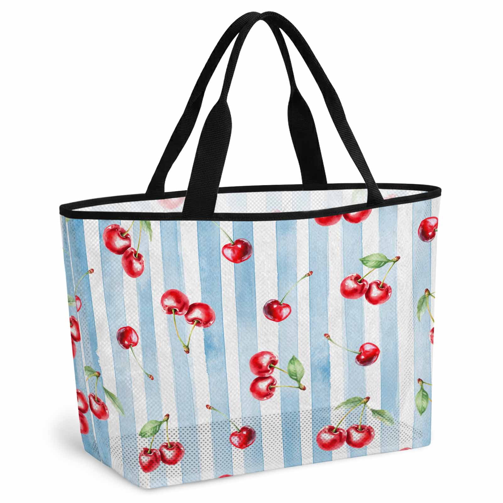 Cherry Farmhouse Mesh Beach Bag for Women Men,Large Beach Tote ...