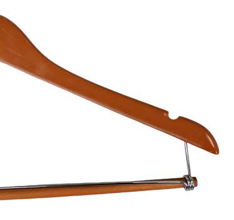 Cherry Finish Wood Suit Hanger with Locking Bar (Set of 25) - Walmart.com