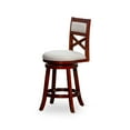 Beige Fabric Seat X-Back Swivel Stool, 30" Bar Height, Cherry - Walmart.com