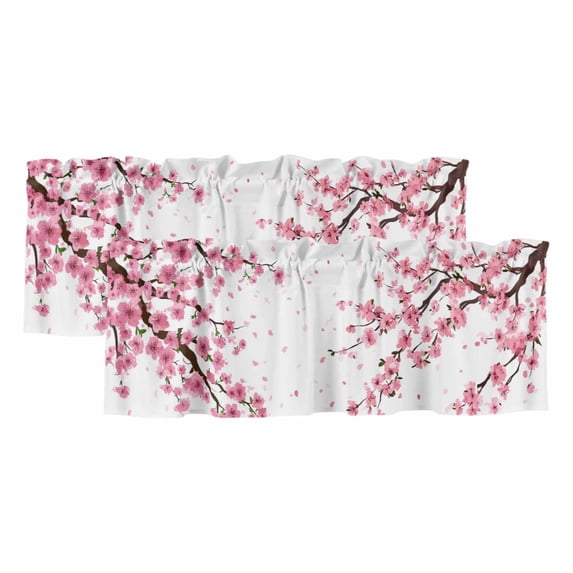 Cherry Flower Curtain Valances for Windows, Kitchen Valance Window ...