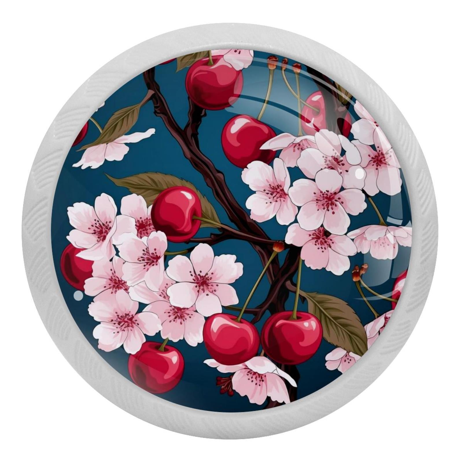 Cherry Fluorescent Drawer Pulls with Screws - Round 4-Pack, Glow-in-the ...