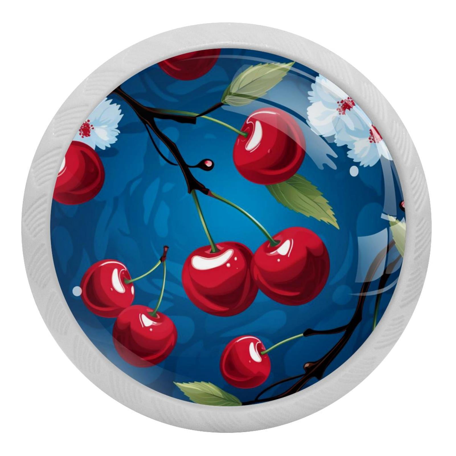 Cherry Fluorescent Drawer Pulls with Screws - Round 4-Pack, Glow-in-the ...