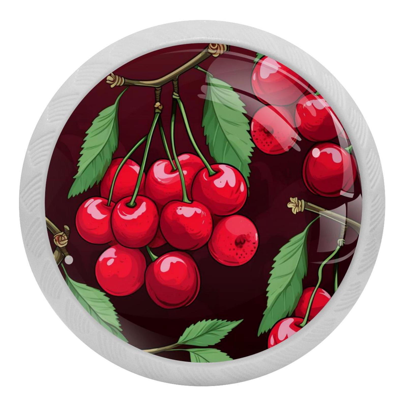 Cherry Fluorescent Drawer Pulls with Screws - Round 4-Pack, Glow-in-the ...