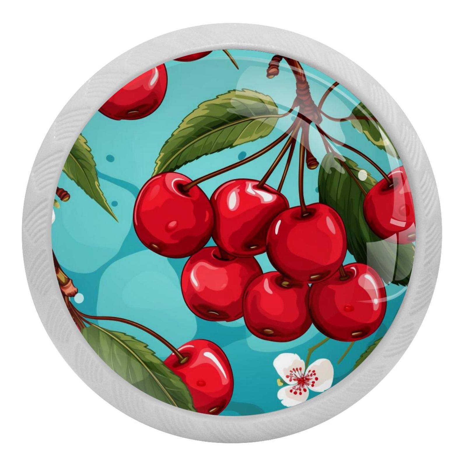 Cherry Fluorescent Drawer Pulls with Screws: Round 4-Pack of Glow-in ...