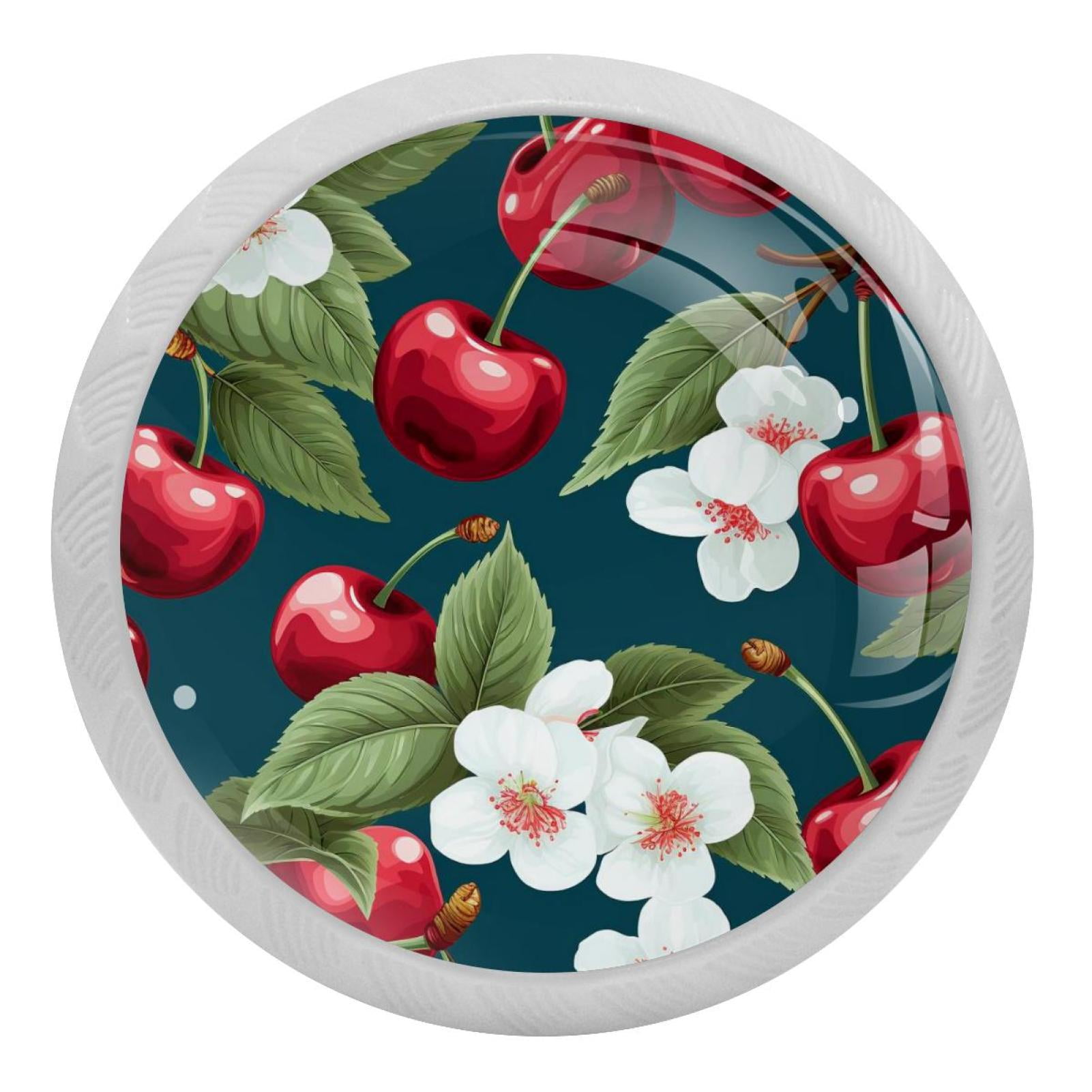 Cherry Fluorescent Drawer Pulls with Screws - Round 4-Pack Glow-in-the ...