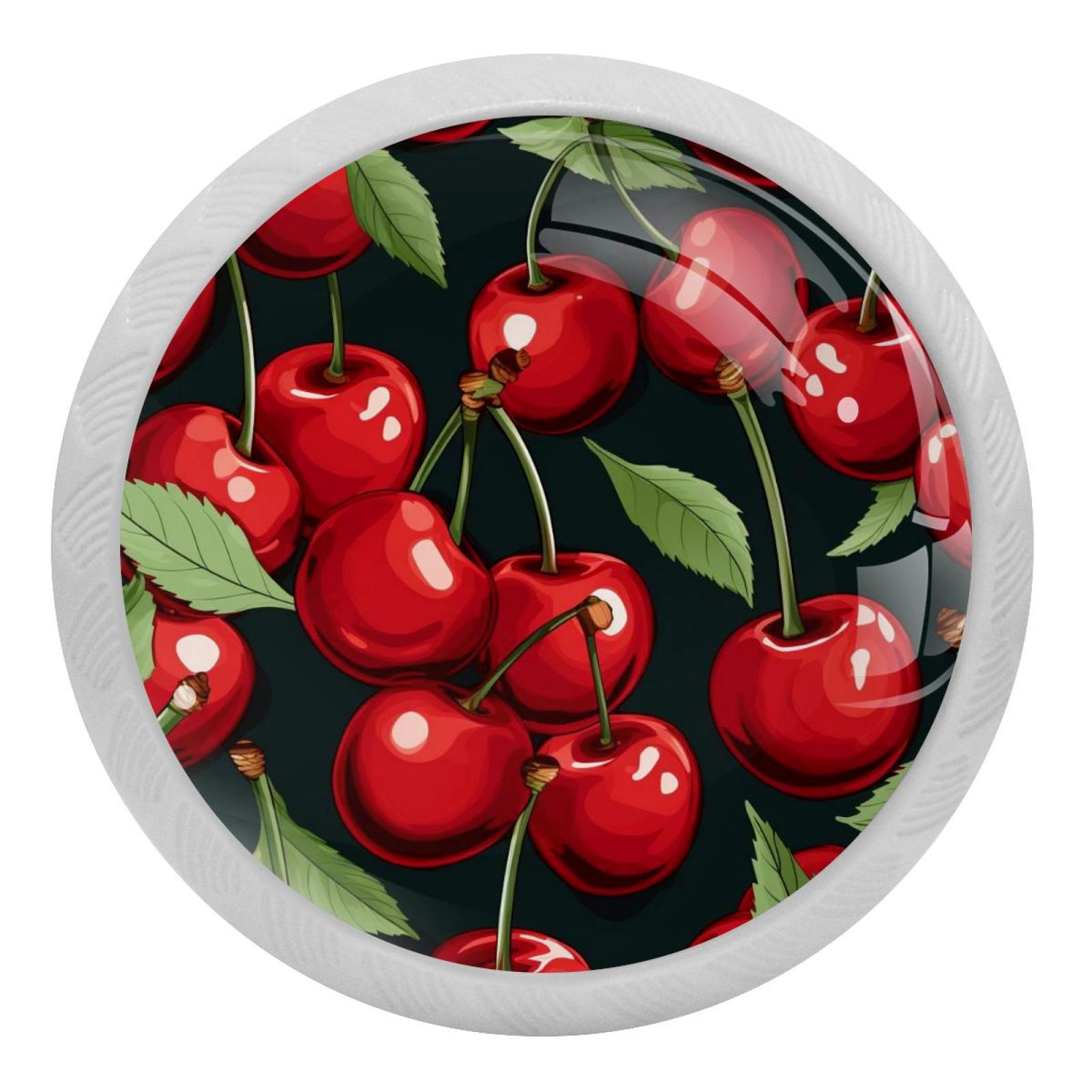 Cherry Fluorescent Drawer Pulls with Screws - Round 4-Pack - Glow-in ...