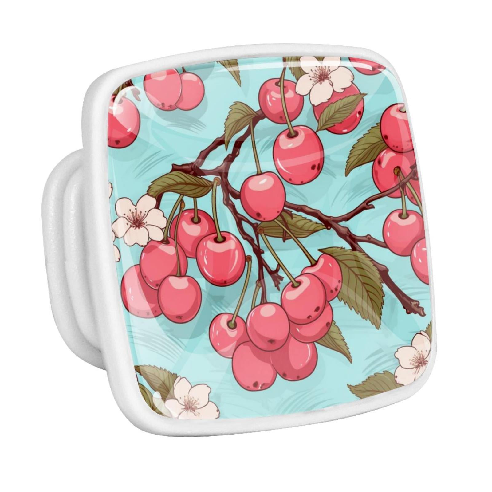 Cherry Fluorescent Drawer Pulls with Screws Square 4-Pack Glow Dark ...