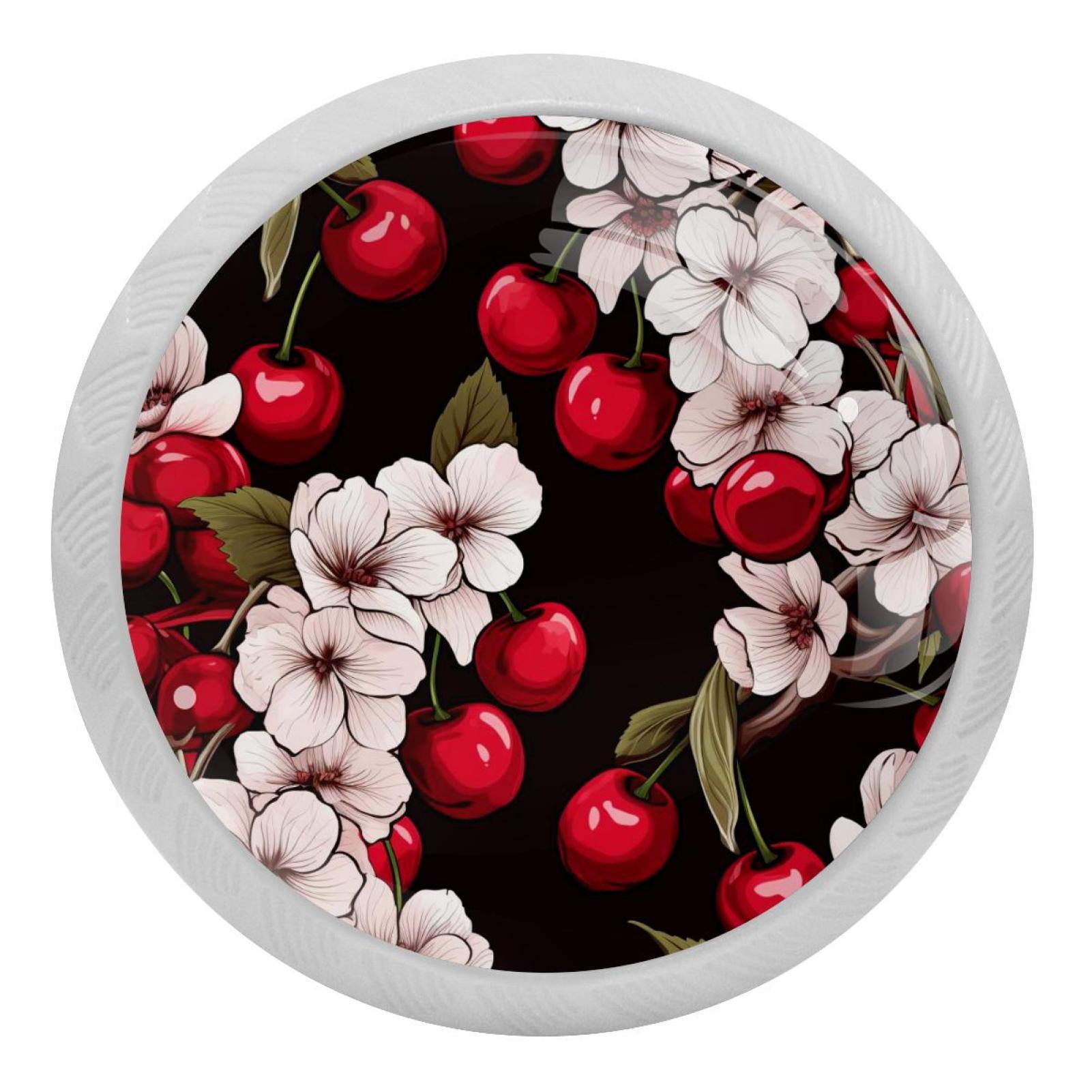 Cherry Fluorescent Drawer Pulls with Screws, Round 4-Pack, Glow-in-the ...