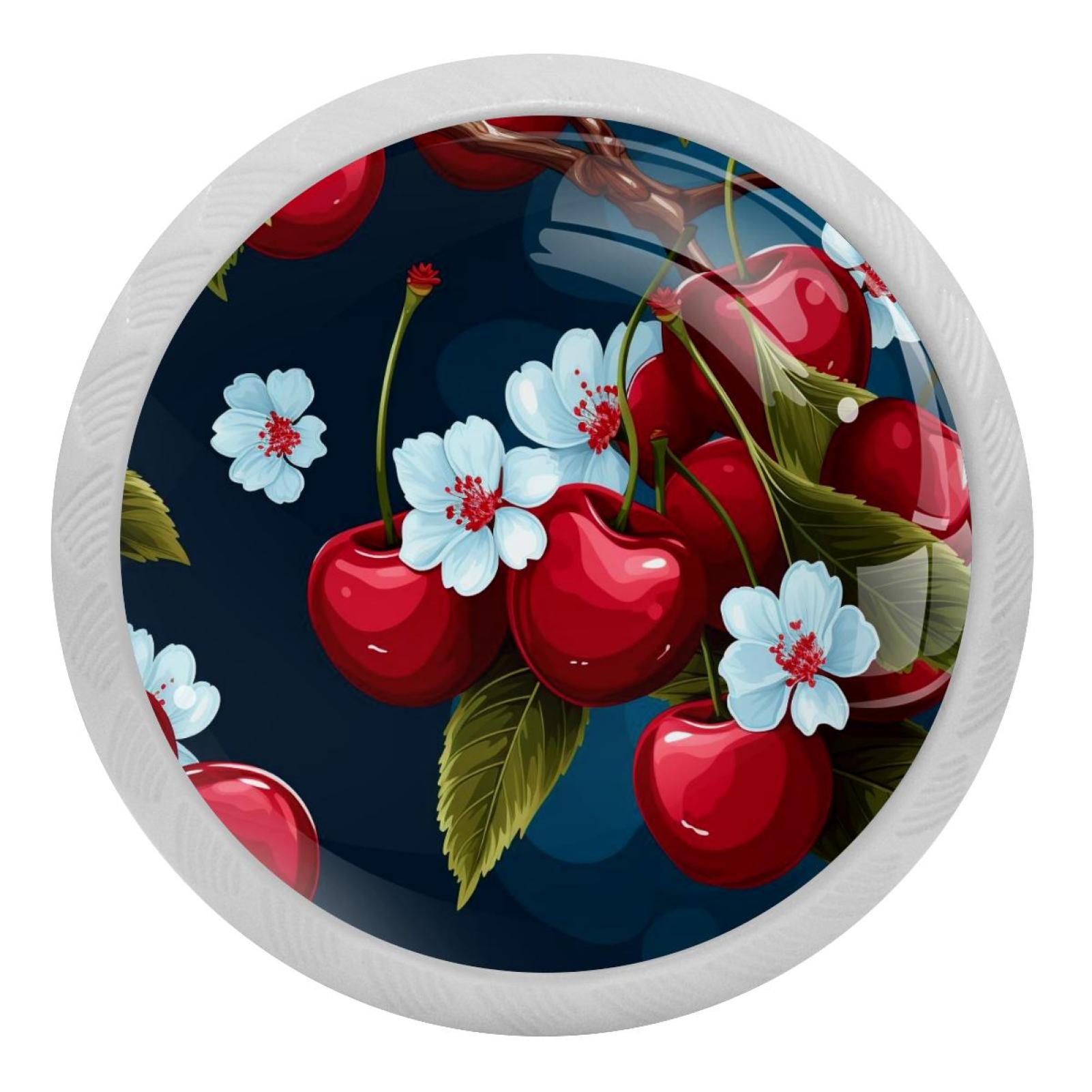 Cherry Fluorescent Drawer Pulls with Screws - Round 4-Pack, Glow-in-the ...