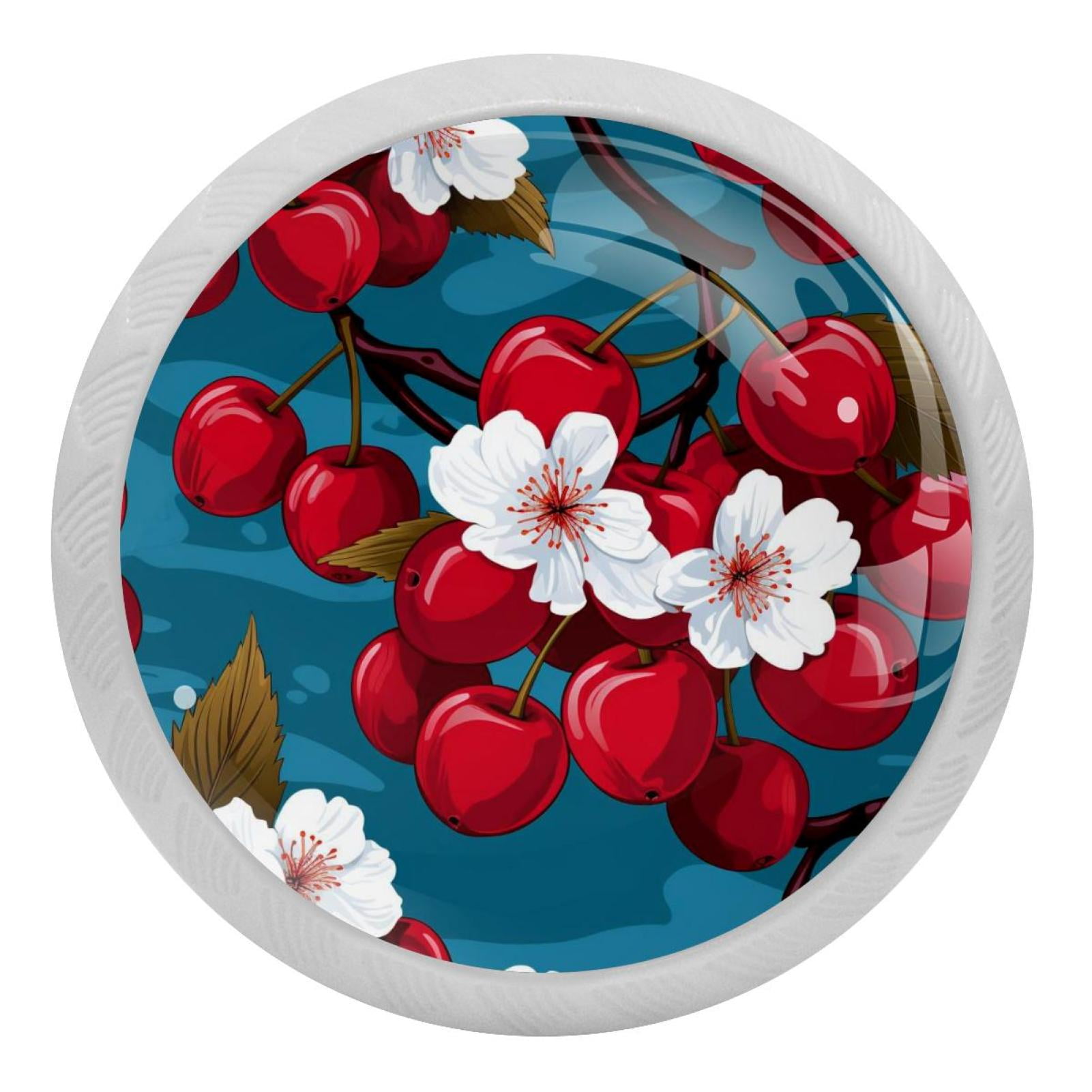 Cherry Fluorescent Drawer Pulls with Screws - Round 4-Pack, Glow-in-the ...