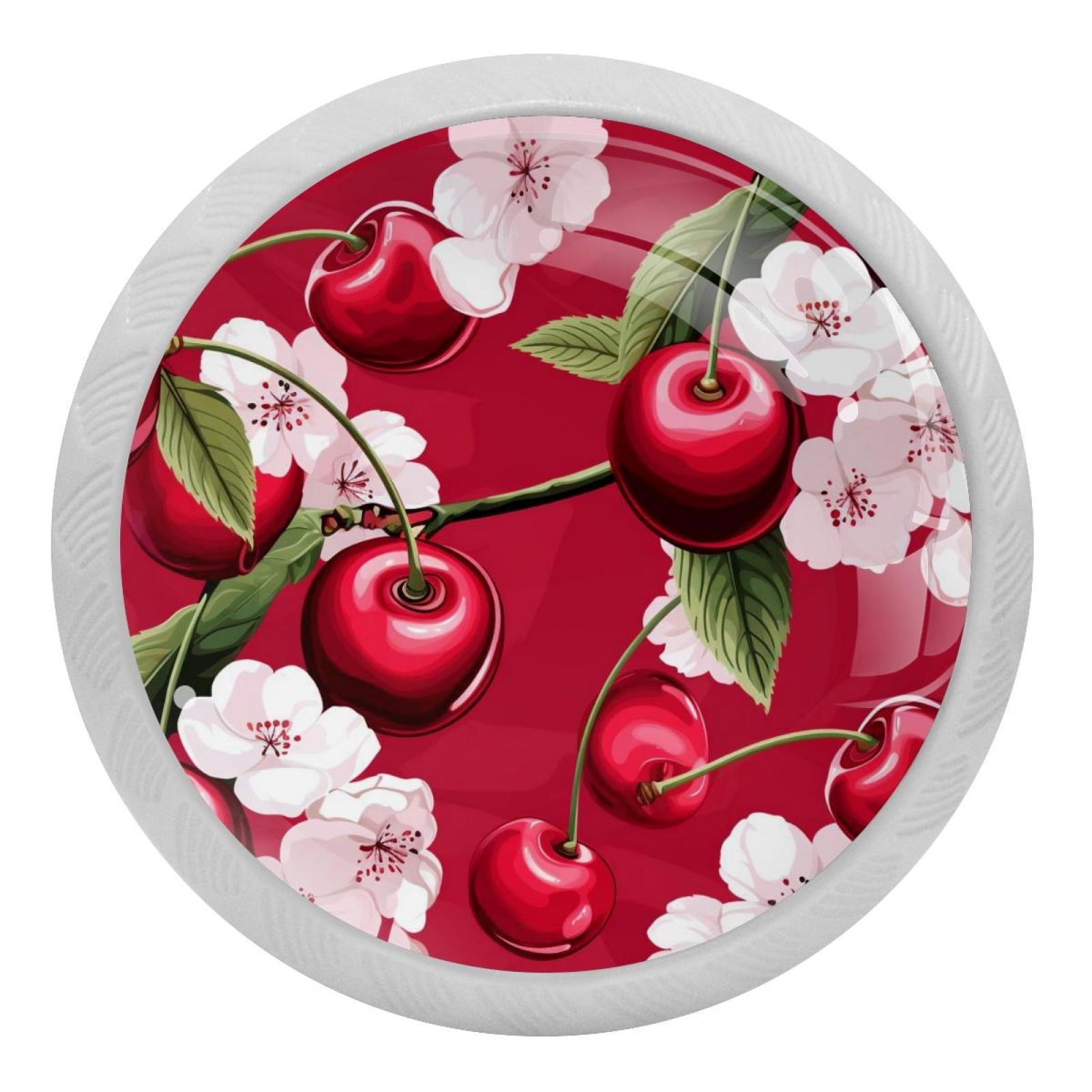 Cherry Fluorescent Drawer Pulls with Screws - Round 4-Pack, Glow-in-the ...