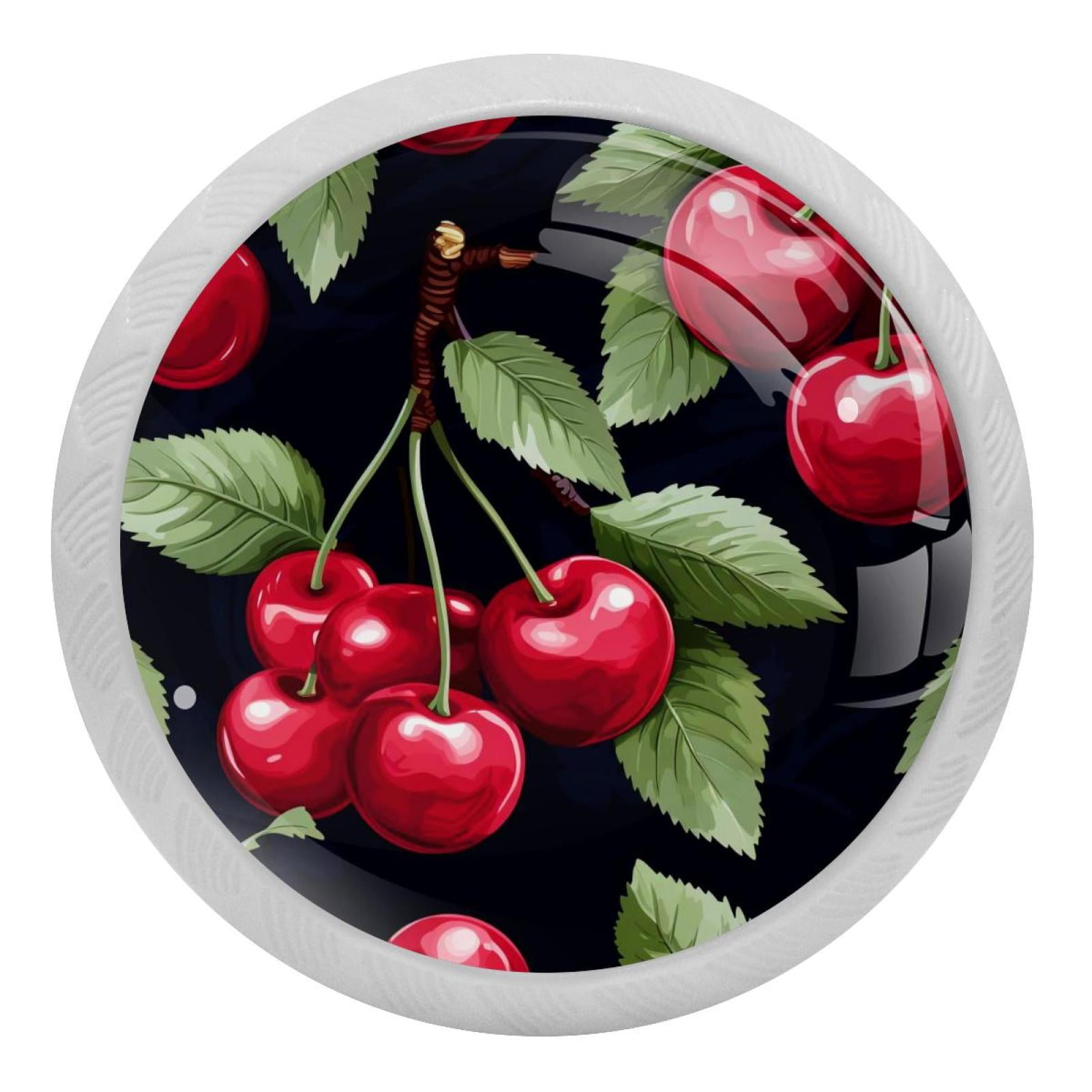 Cherry Fluorescent Drawer Pulls with Screws - Round 4-Pack, Glow-in-the ...