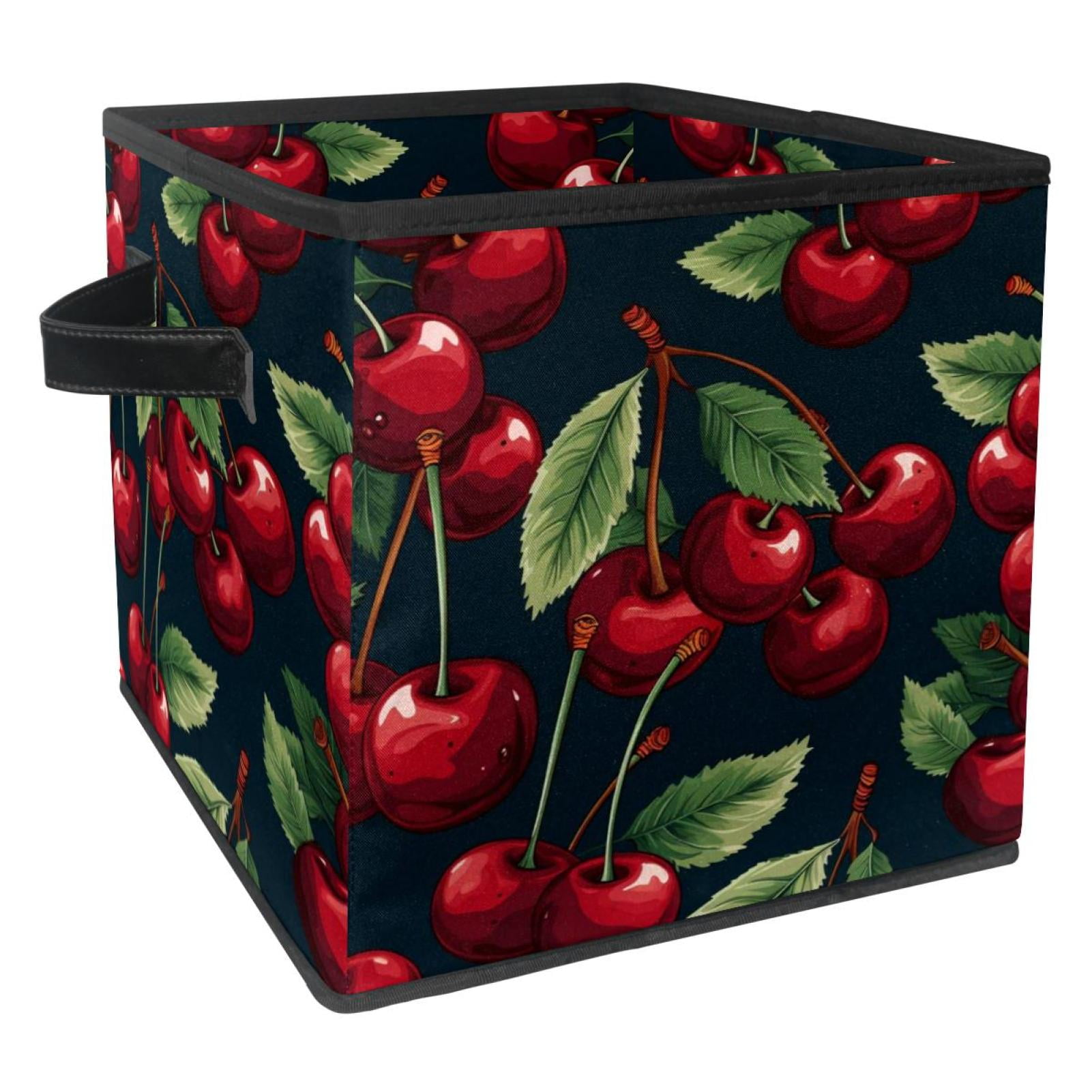 Cherry Foldable Cube Organizer with Handle, 10.8"x10.5"x10.6", Large ...