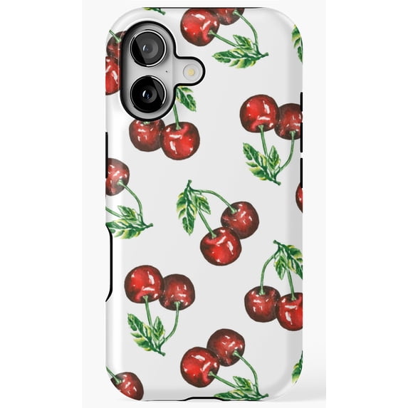 Cherry Fruit Botanical Watercolor Phone Case for iPhone 11 12 13 14 15 ...