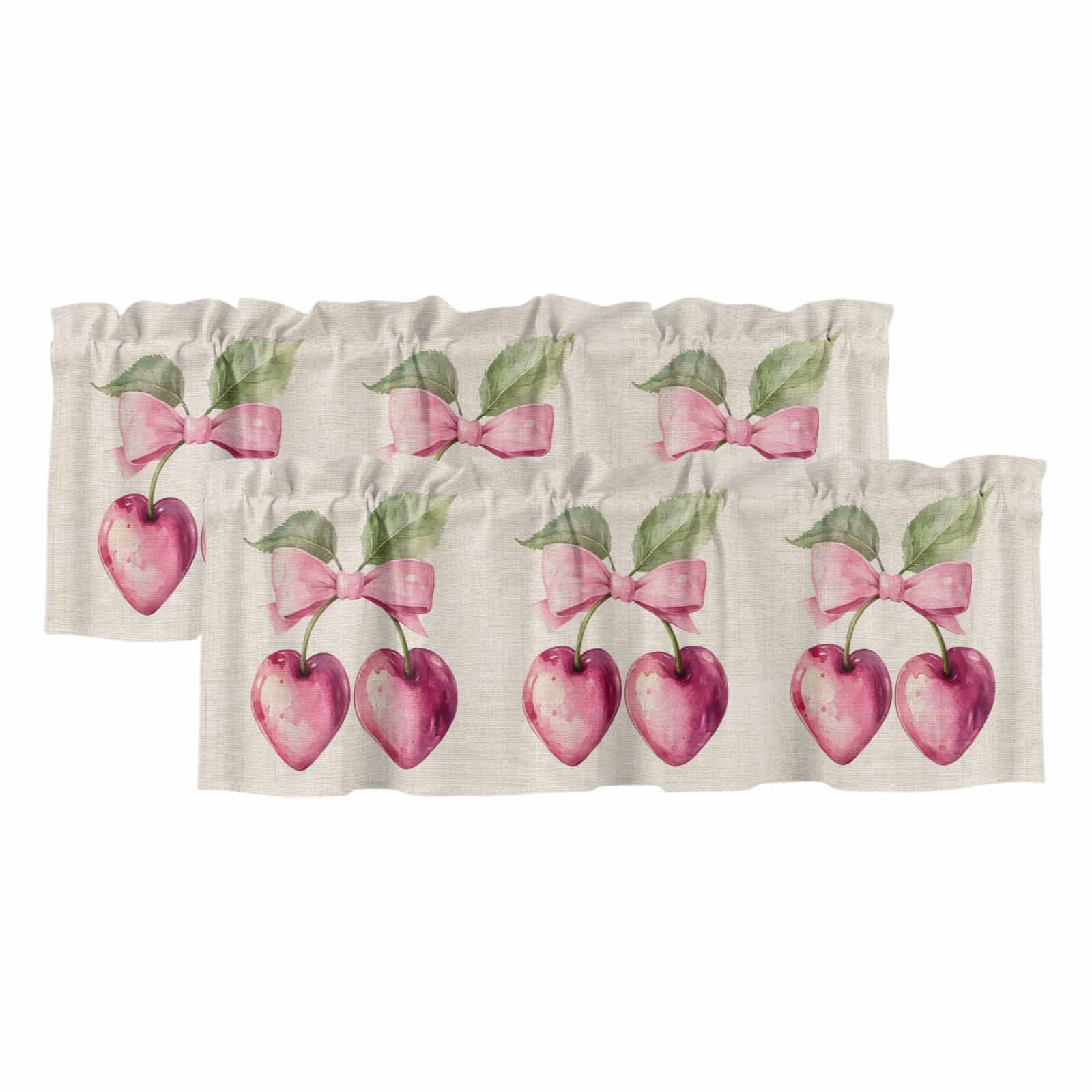 Cherry Fruit Curtain Valances for Windows, Kitchen Valance Window ...