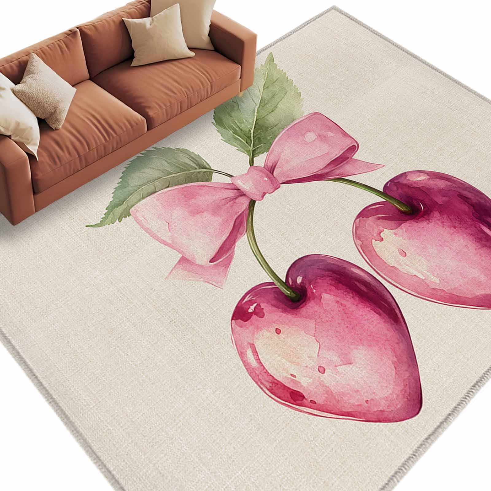 Cherry Fruit Large Area Rugs for Bedroom Living Room, Non Slip Carpet ...