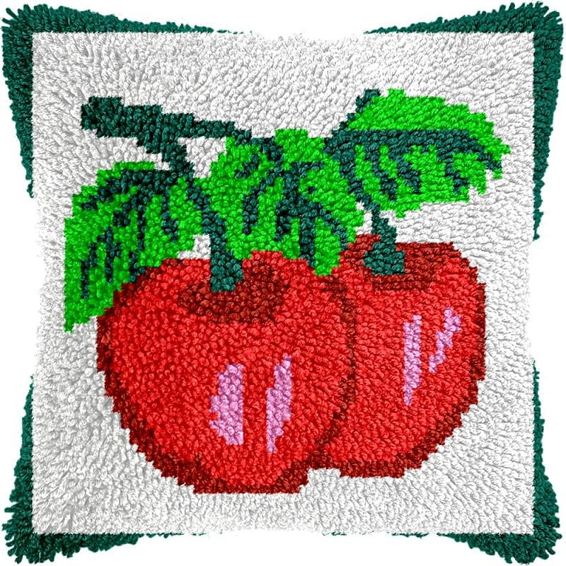 Cherry Fruit Latch Hook Pillows Kits Cushion Pillow Cover with Pattern ...