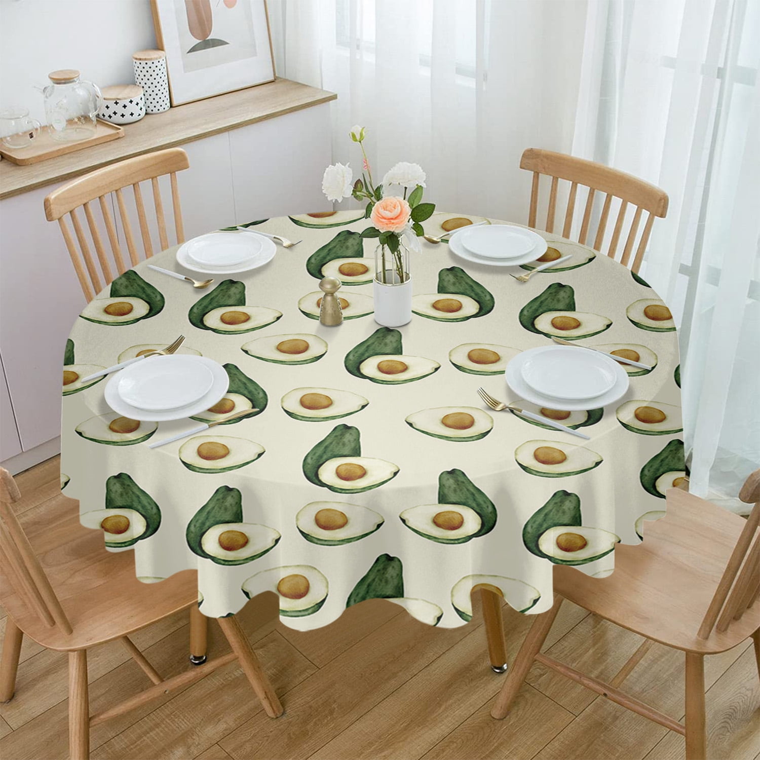 Cherry Fruit Retro Round Waterproof Tablecloth Picnic Decorative Table ...