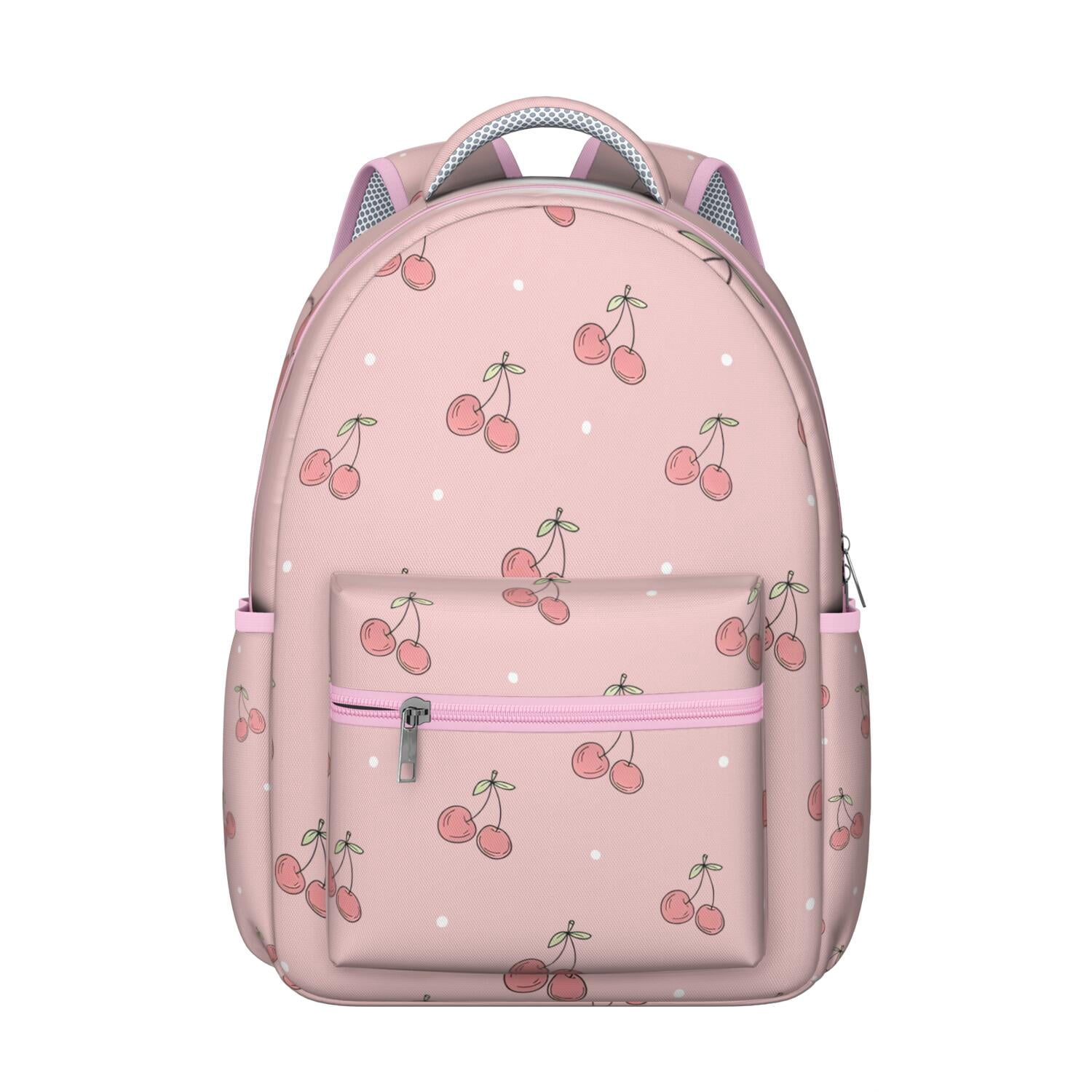 Cherry Fruit Students Backpack Cute Red Cherries Pattern School Bag ...