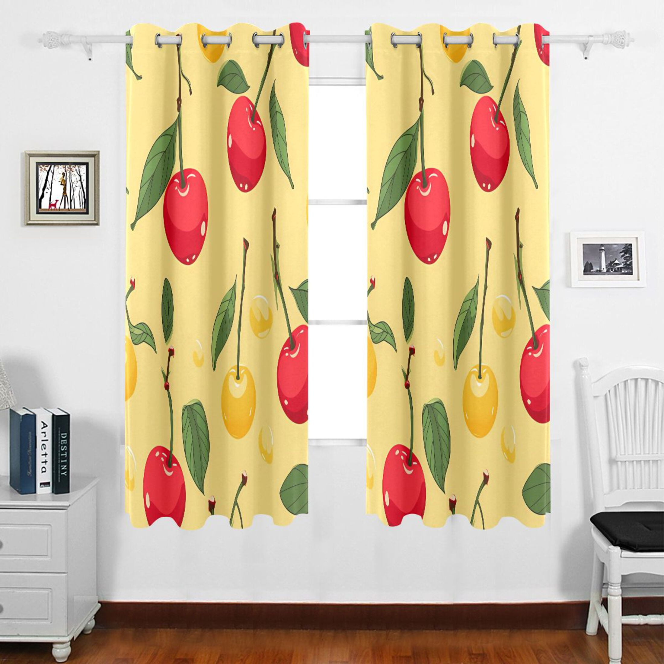 Cherry Fruits Grommet Blackout Curtains Thermal Insulated Window ...