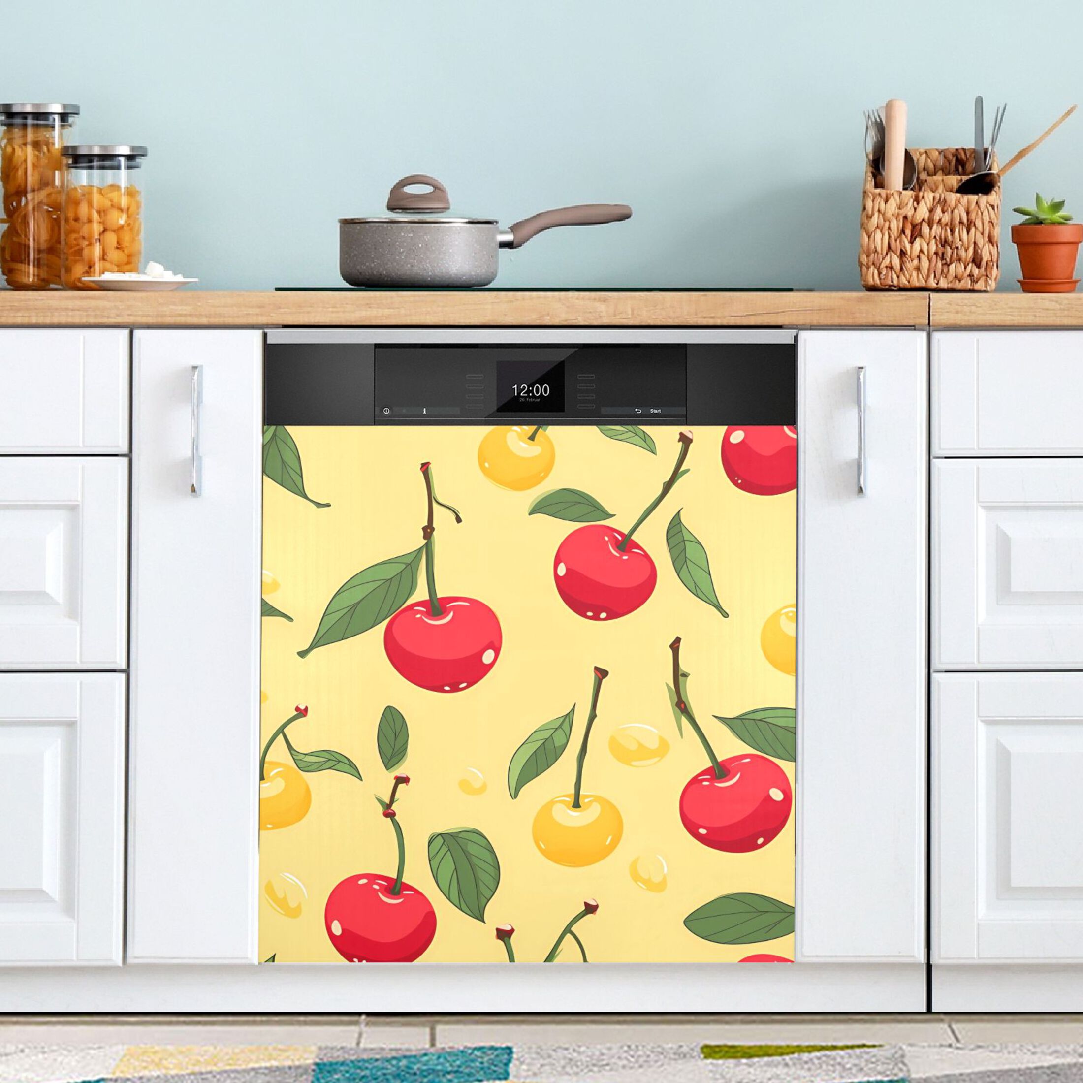 Cherry Fruits Magnetic Dishwasher Cover Magnet Refrigerator Dishwasher ...