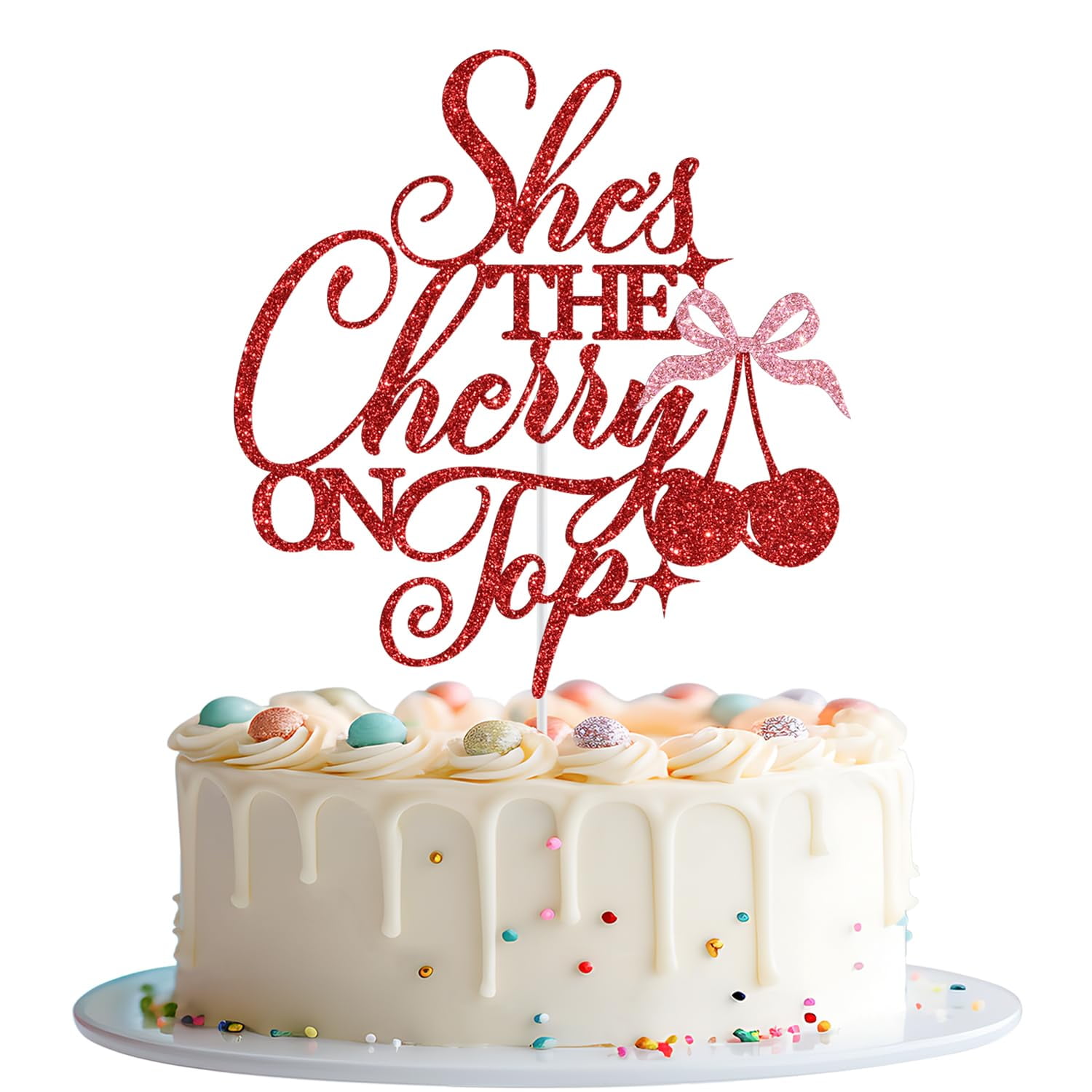 She's The Cherry On GGA1 Top Cake Topper, Cherry on Top Paty Decor ...