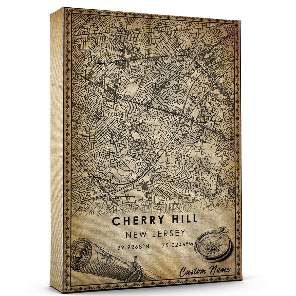 Cherry Hill Map Poster, New Jersey Map Art Poster, Canvas, Cherry Hill ...