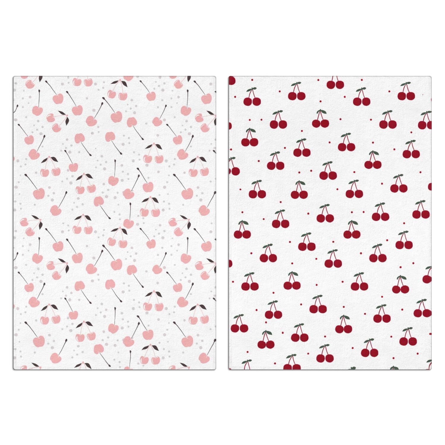 Cherry Kitchen Towels Set of 2, Absorbent Dish Towels & Hand Towels ...