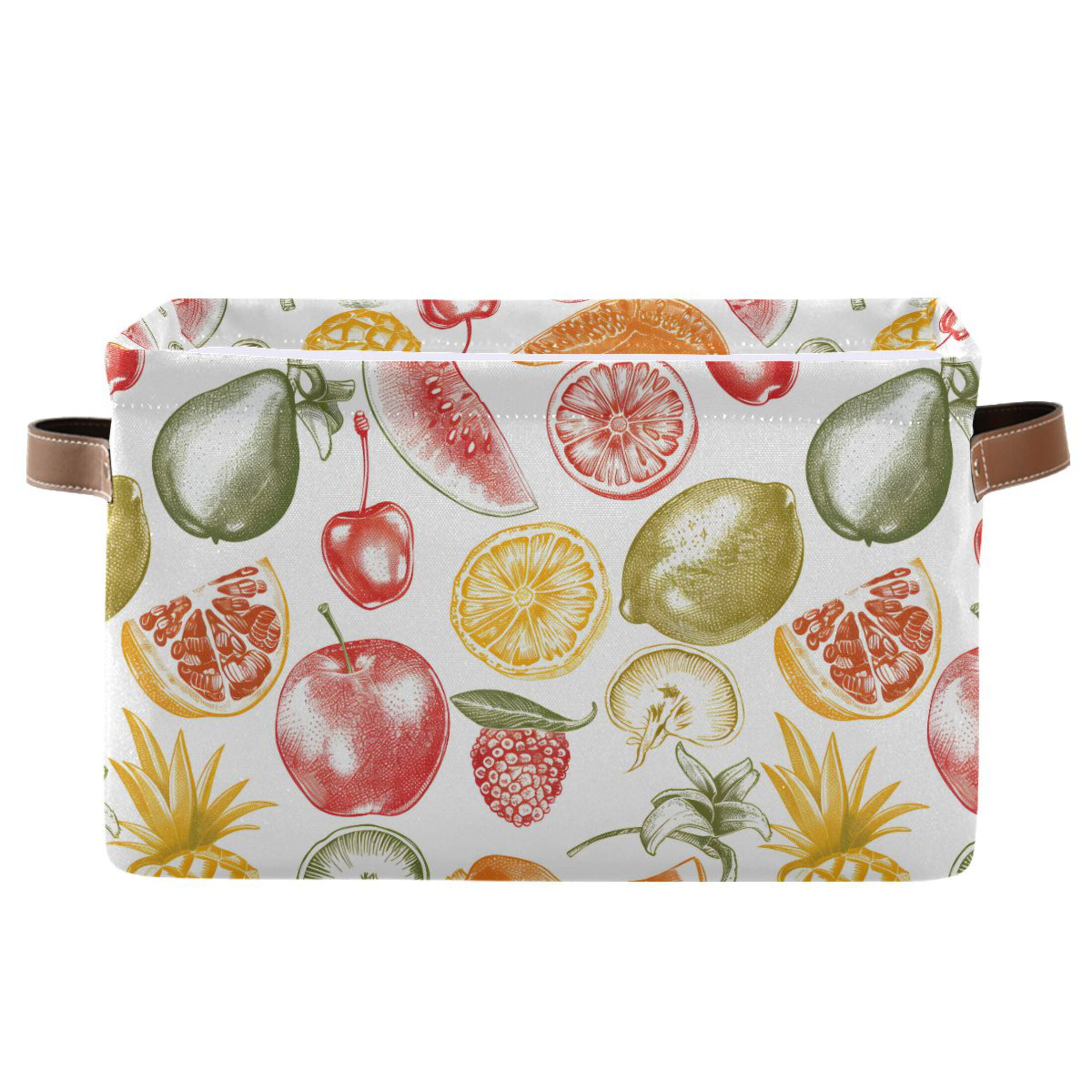 Cherry Kiwifruit Apple Watermelon Storage Bins with Handle Fabric ...