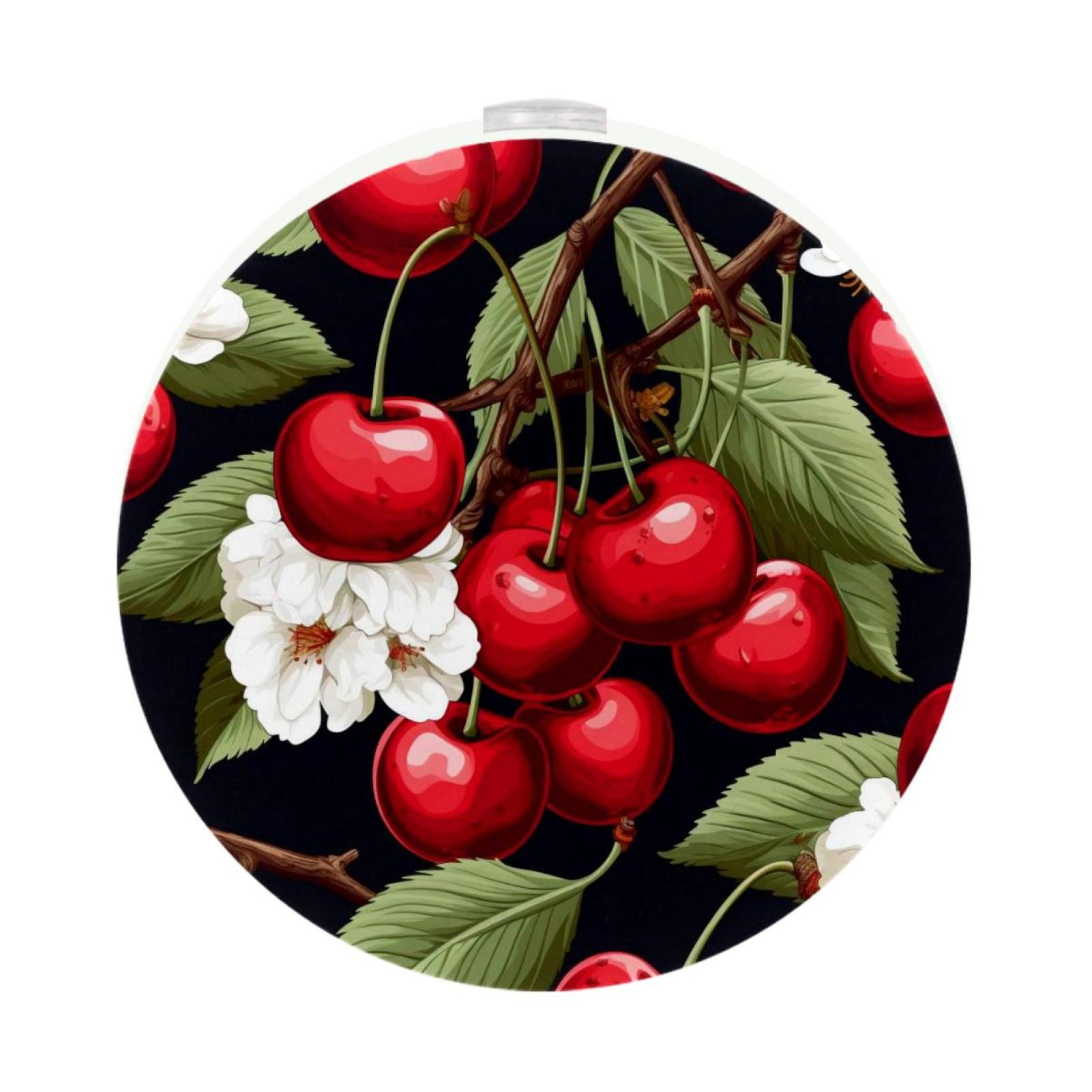 Cherry LED Round Night Light-2PCS, Dimmable Mini Plug-in Wall Lamp with ...