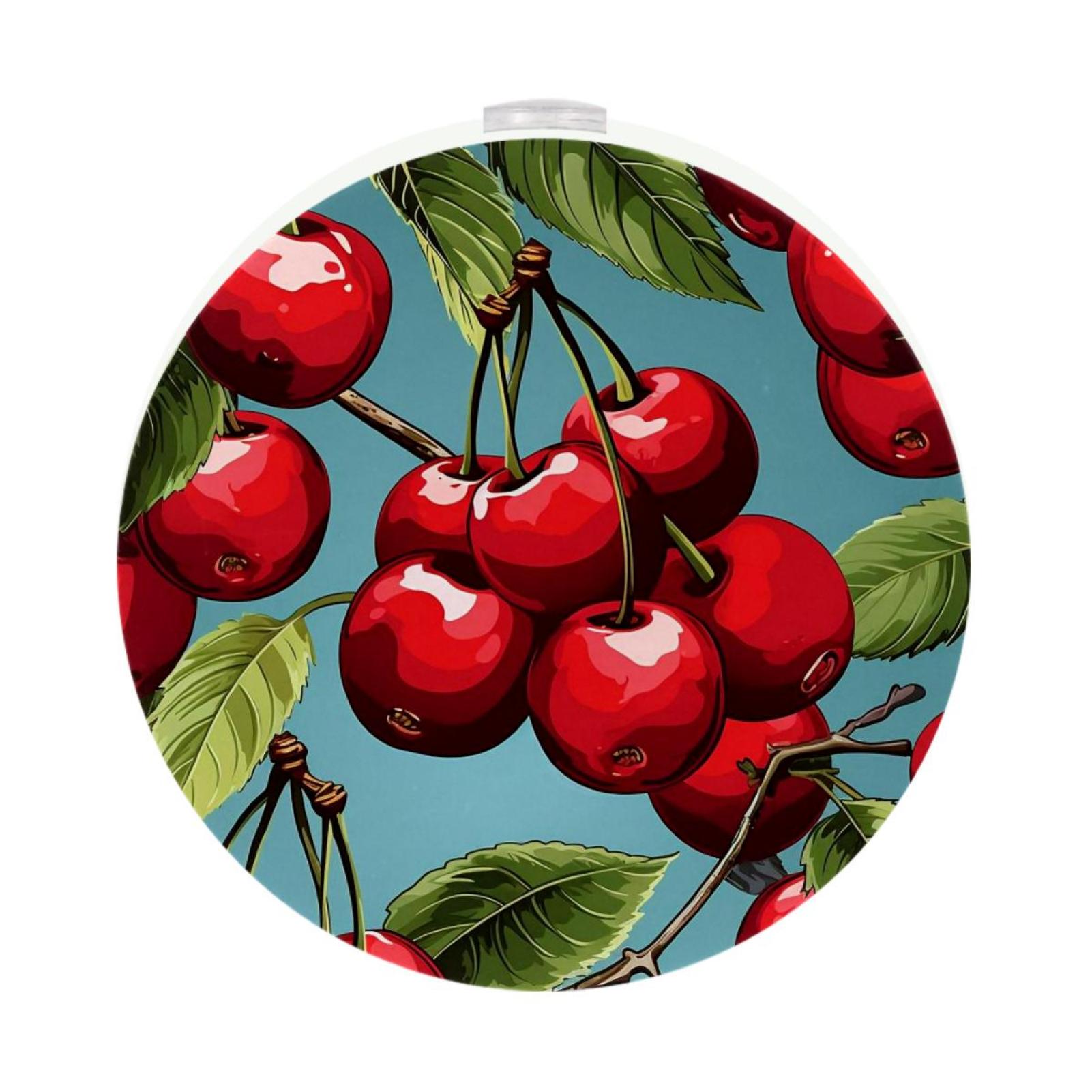 Cherry LED Round Night Light - 2PCS, Plug-in Dusk-to-Dawn Sensor ...