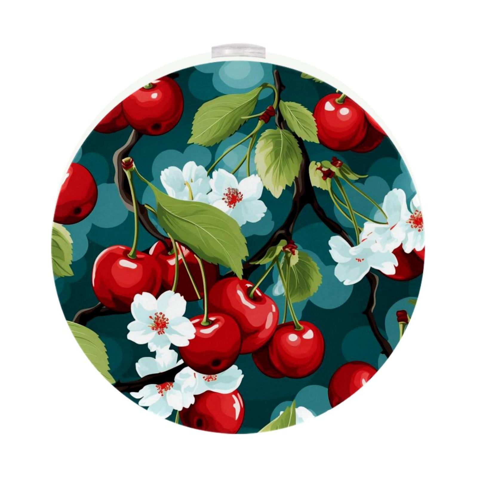 Cherry LED Round Night Light-2PCS, Plug-in Mini Wall Socket Soft White ...