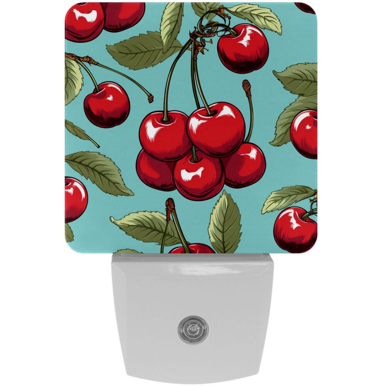 Cherry LED Square Night Light - Soft Glow Plug-in Lamp with Dusk to ...